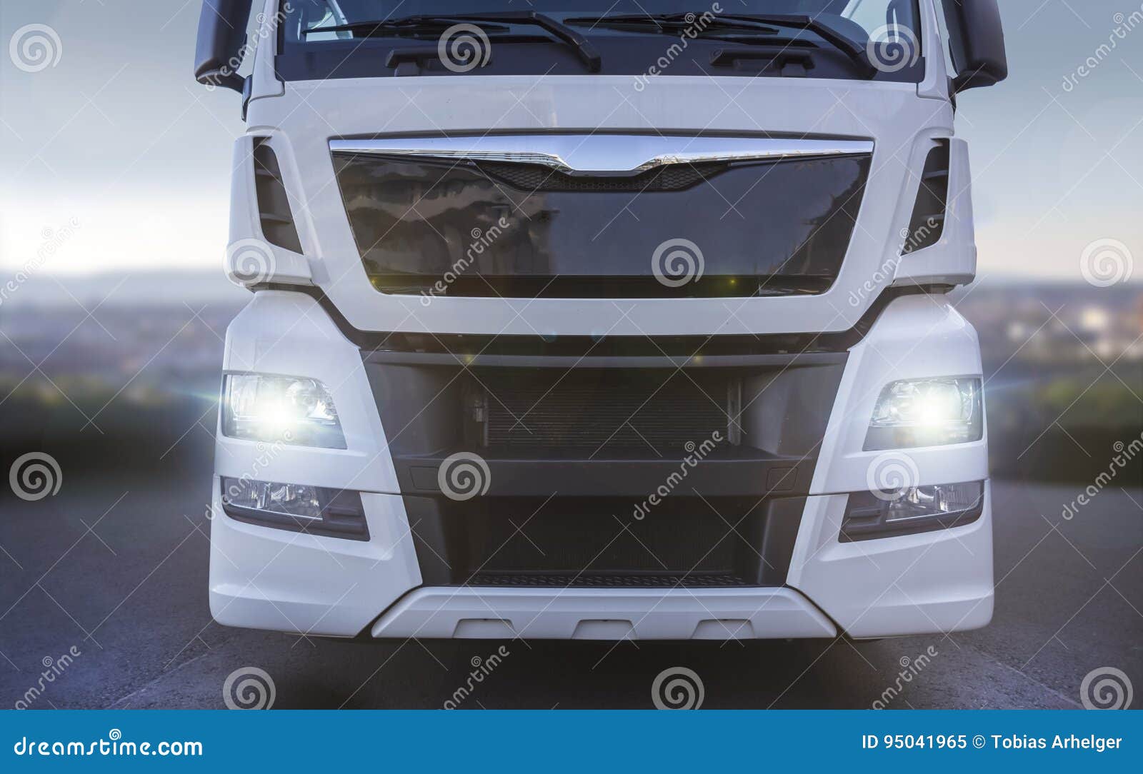 Plain truck front view stock image. Image of travel, logistics - 95041965