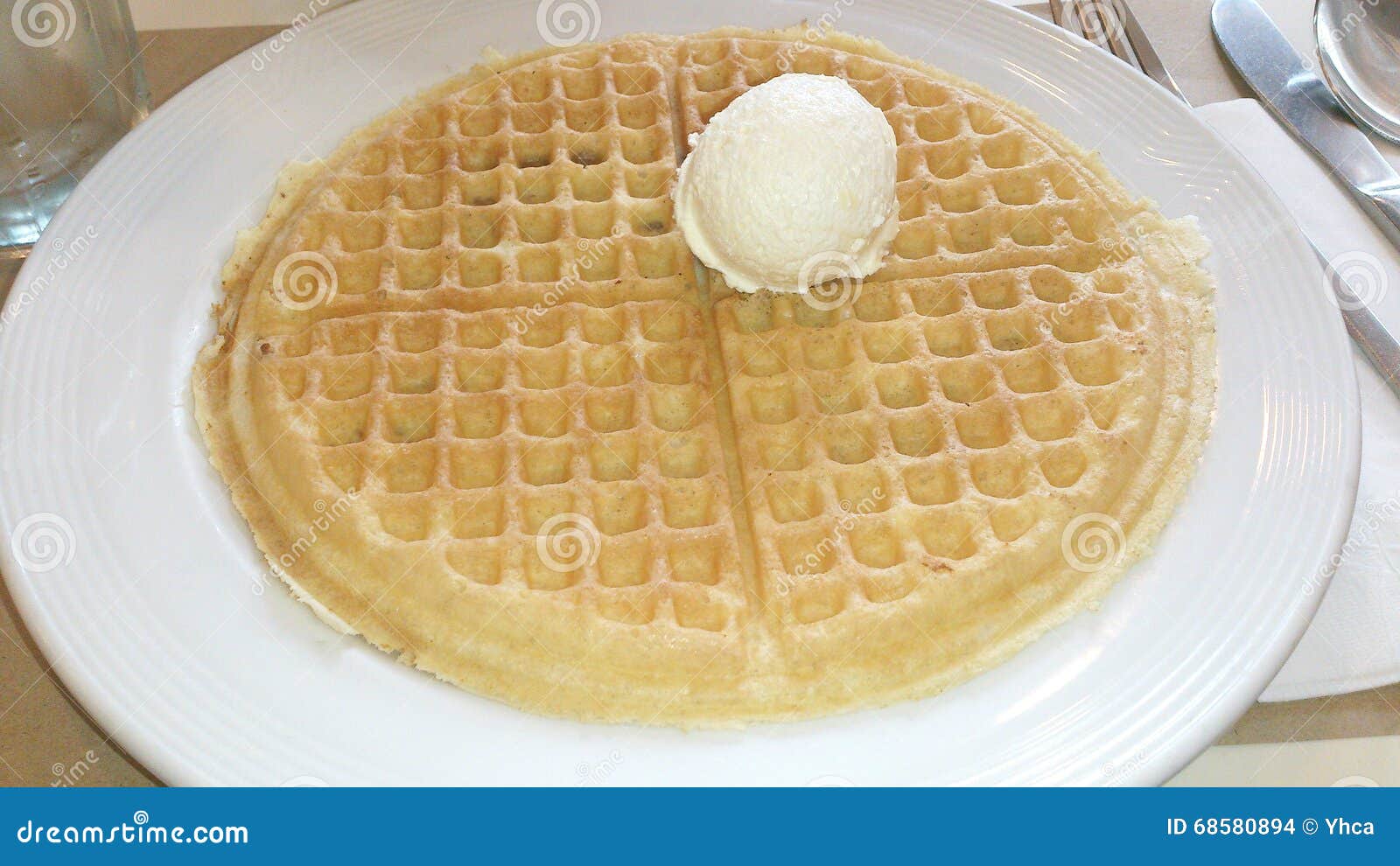 Plain waffle stock photo. Image of waffle, plain, cream - 68580894