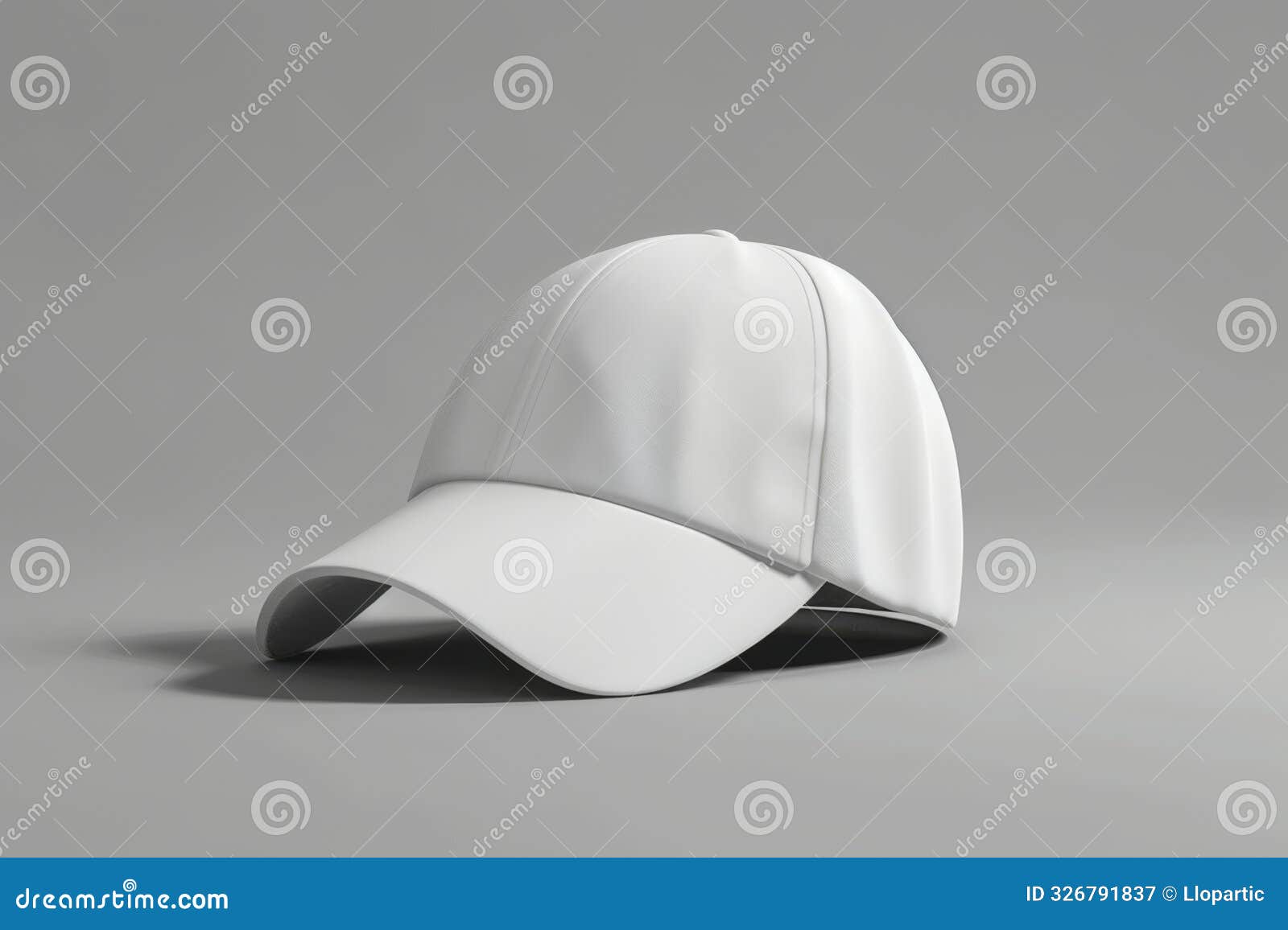 A Plain White Baseball Cap Isolated on a Gray Background Stock ...