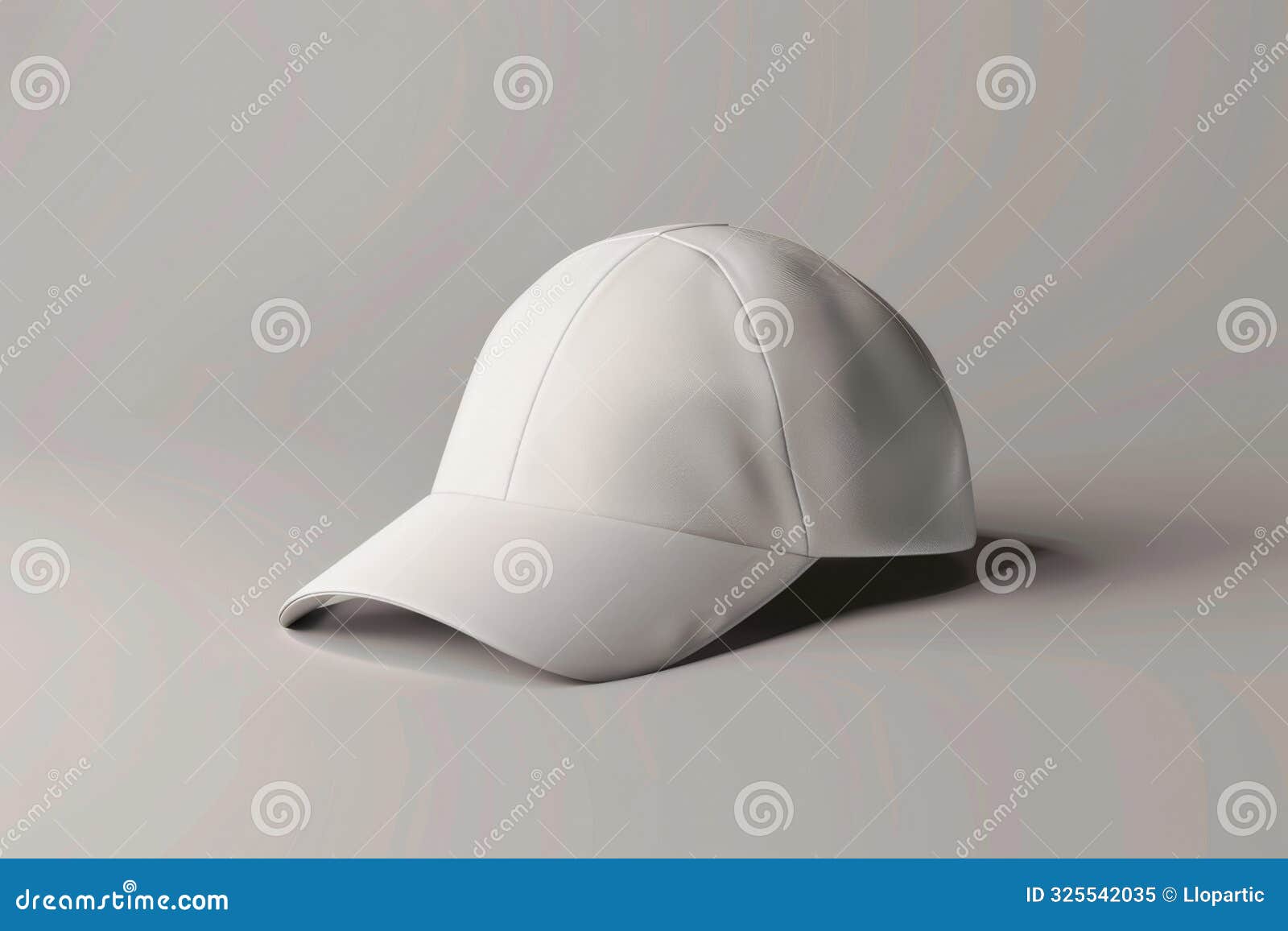 A Plain White Baseball Cap Isolated on a Gray Background Stock ...