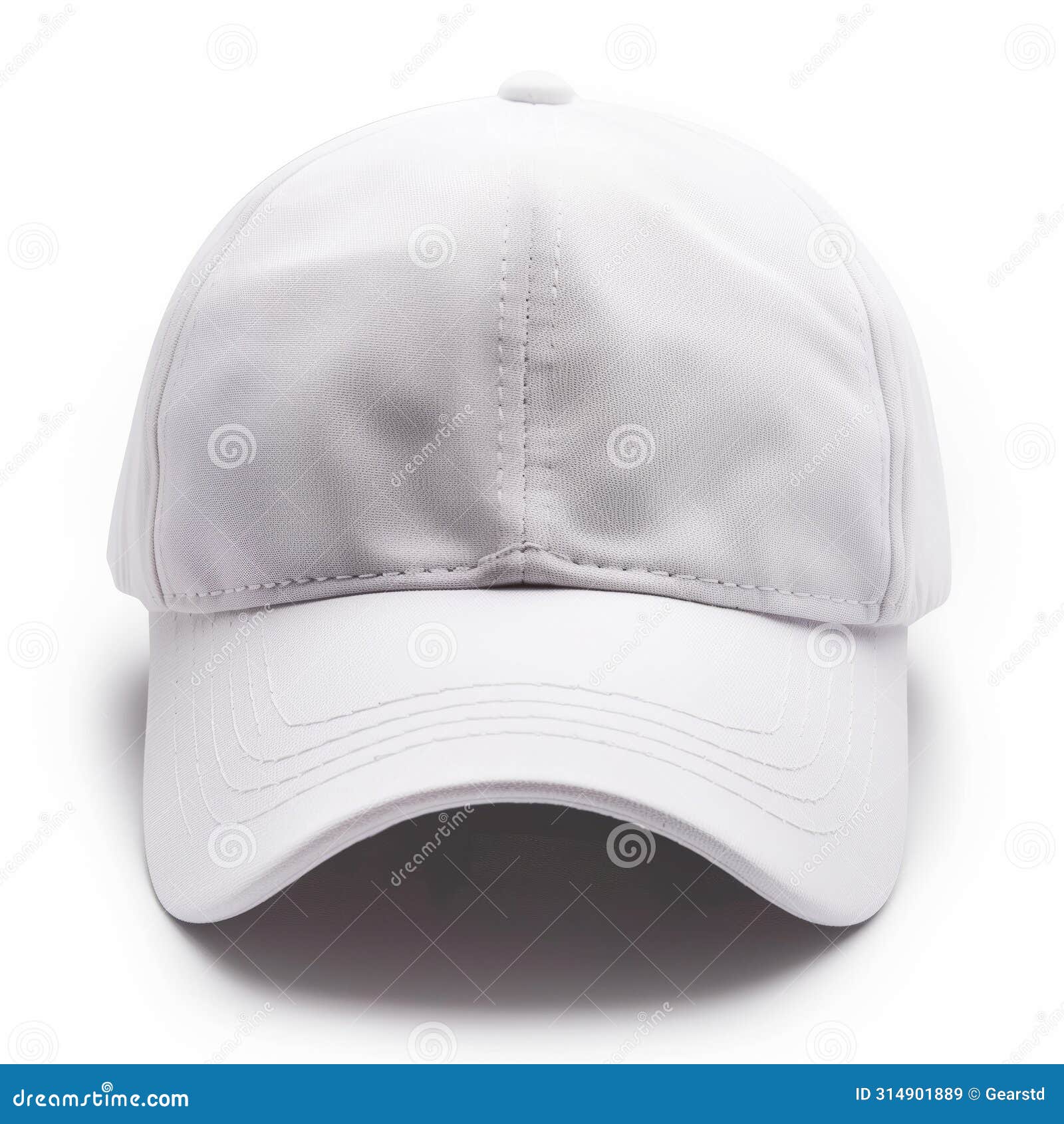 Plain White Baseball Cap Isolated on White Stock Image - Image of ...