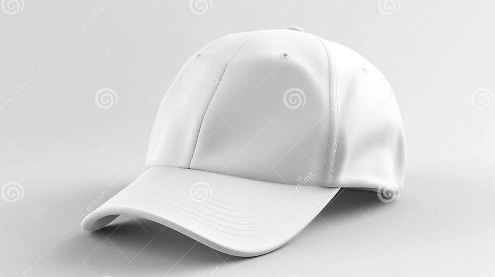 Plain White Baseball Cap Mockup Stock Image - Image of template ...