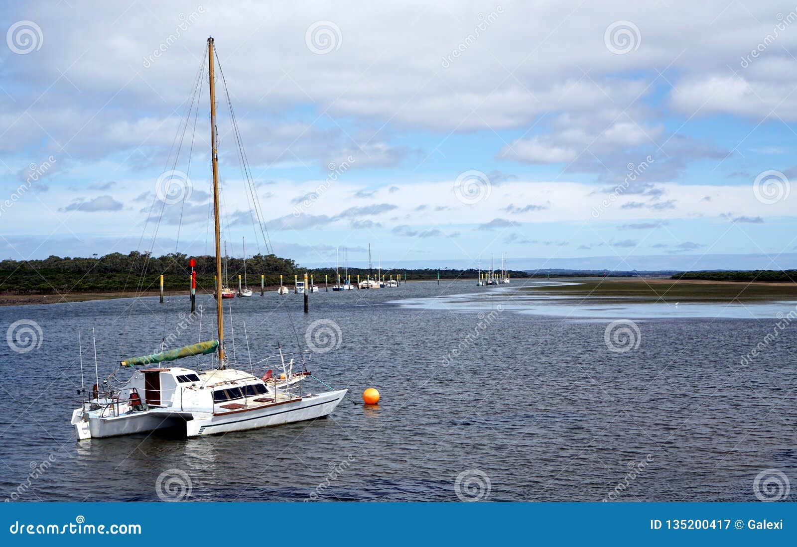 Plain White Boat Moored on Water Stock Image - Image of luxurious ...