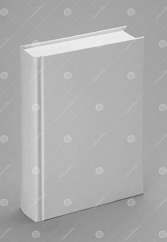 Plain White Book Standing with a Grey Backgound Stock Photo - Image of ...