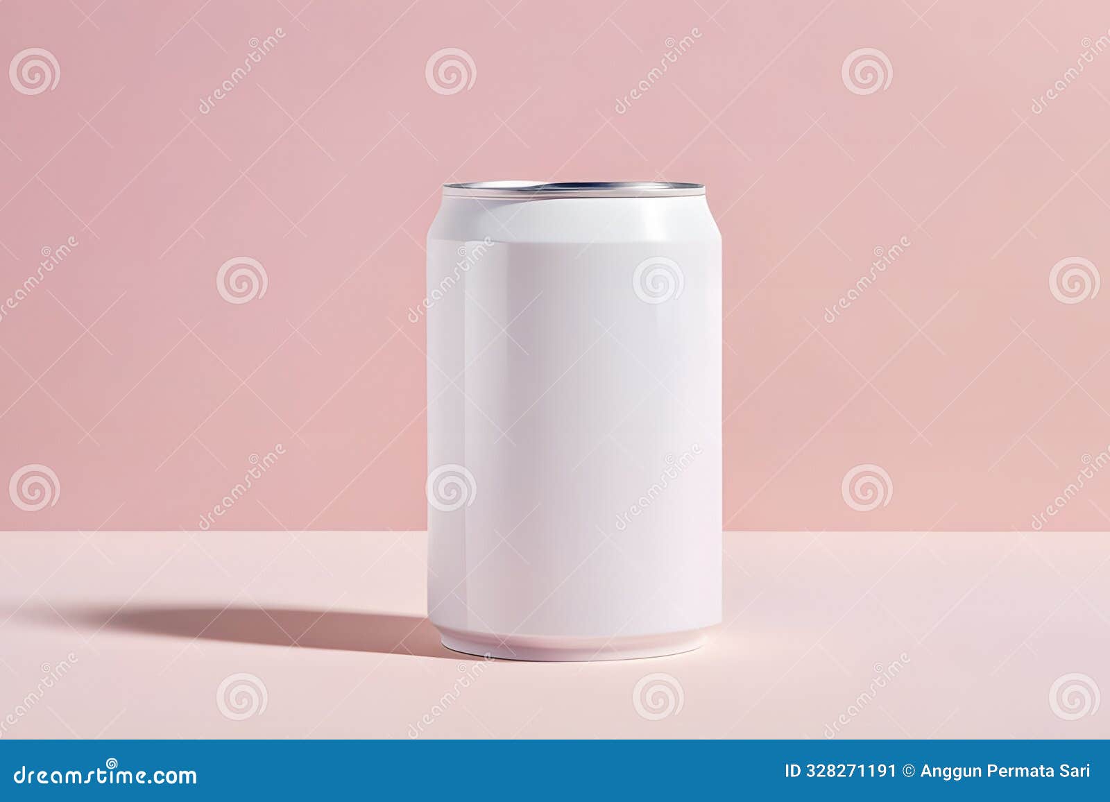Plain White Can Positioned Upright on Soft Pastel Pink Background Stock ...