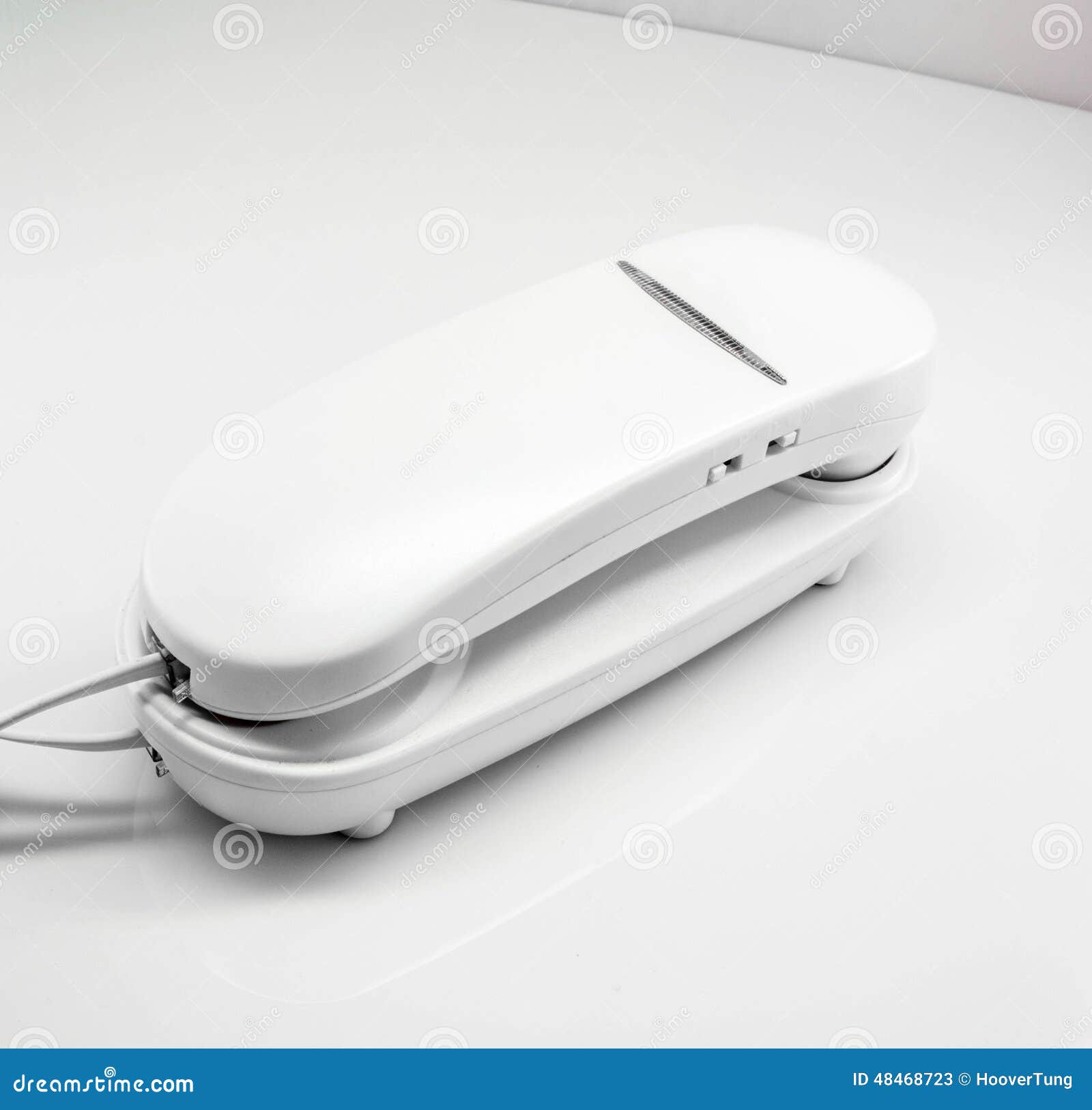 Plain White Corded Home Telephone. Stock Image - Image of technology ...