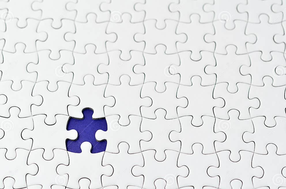 Plain white jigsaw puzzle. stock image. Image of pieces - 26913601