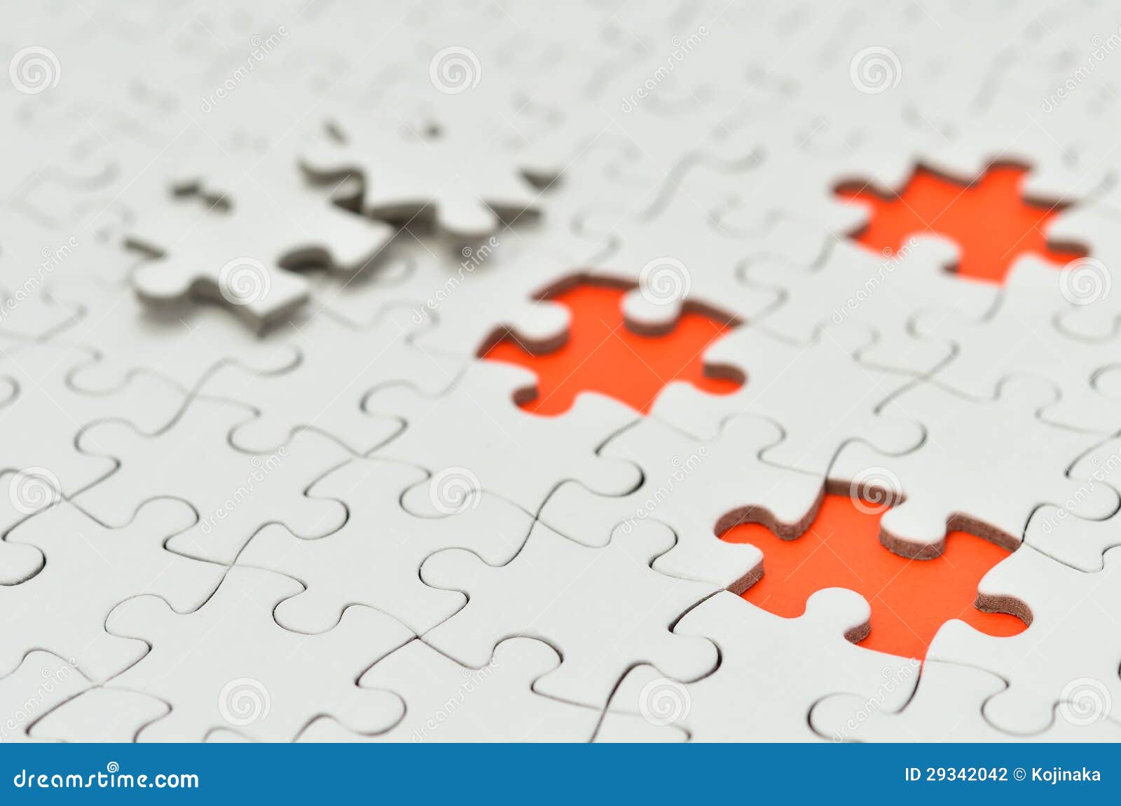 Plain white jigsaw puzzle. stock photo. Image of match - 29342042