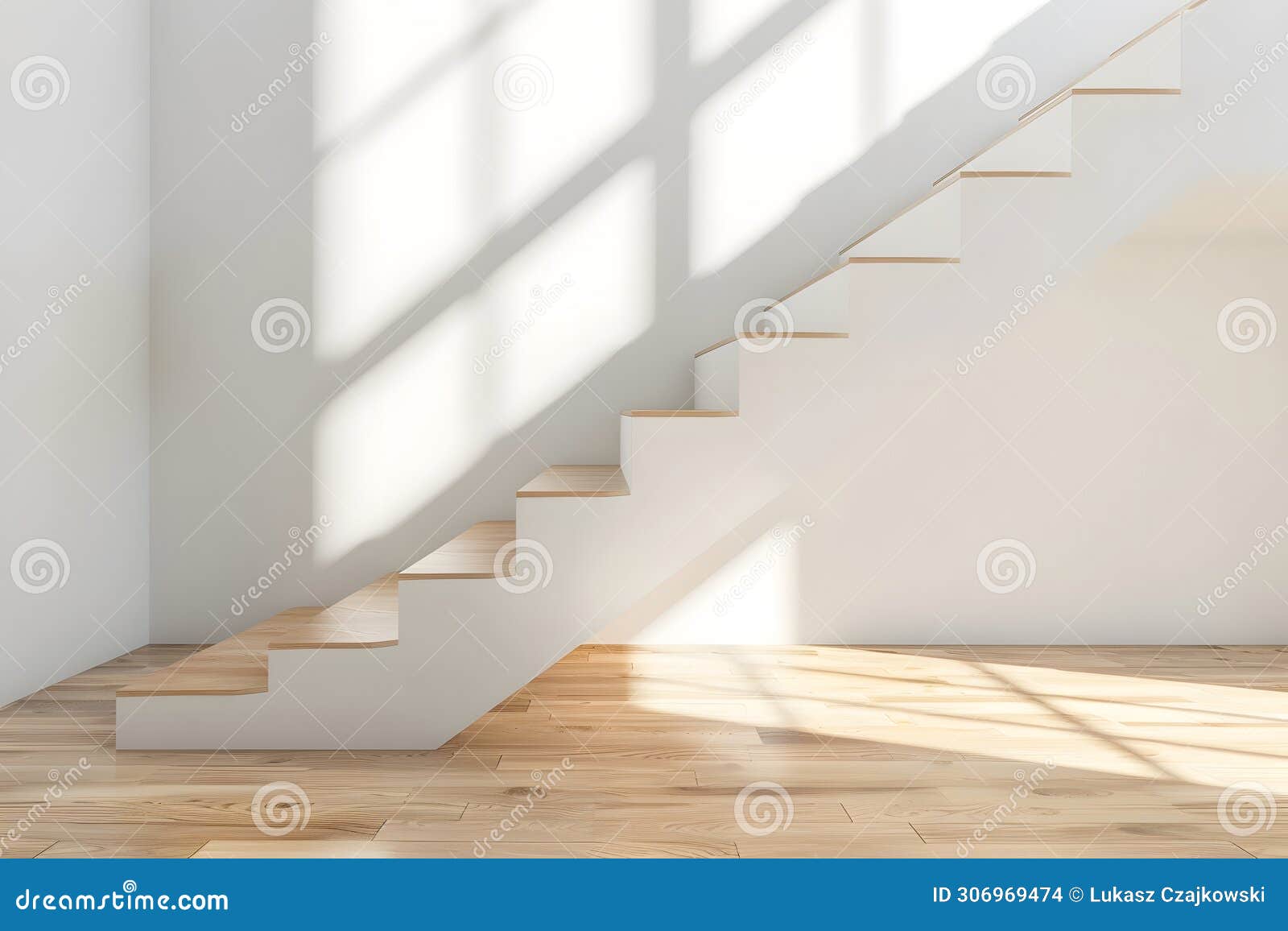 Simple Minimalist White Empty Staircase Mock-up Stock Illustration ...