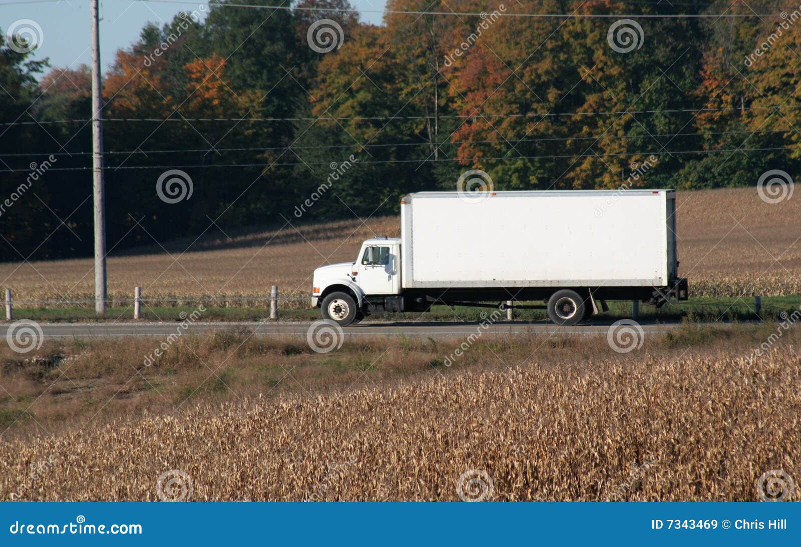 Plain White Moving Truck stock image. Image of corn, pole - 7343469