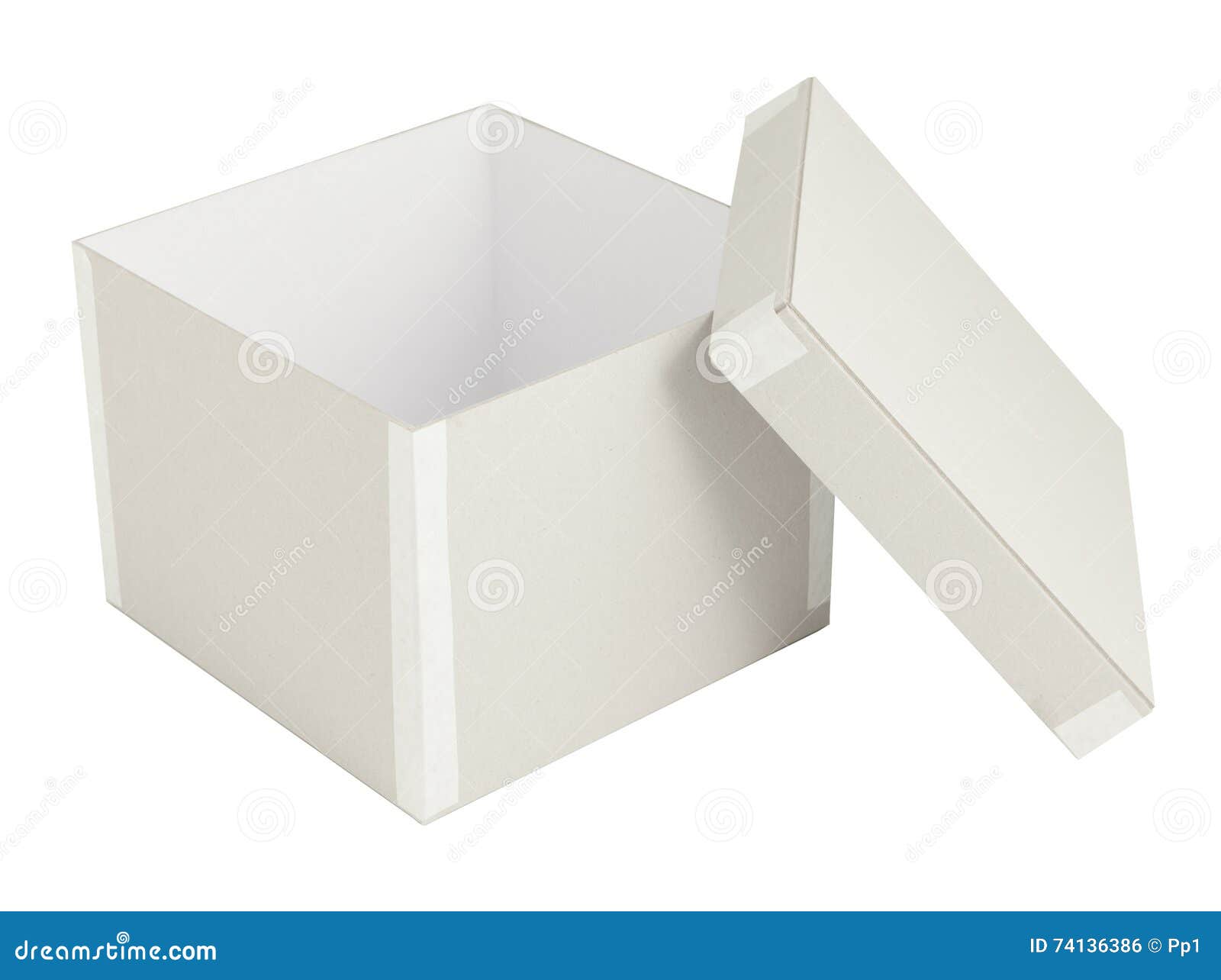 Plain White Paper Cardboard Open Gift Box Isolated Christmas Birthday ...