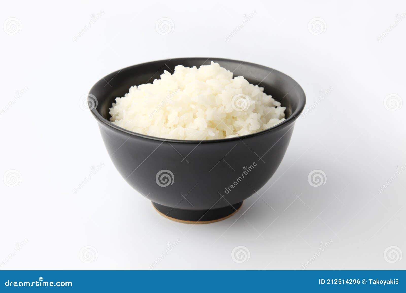 Plain White Rice in Bowl Isolated on White Background Stock Photo ...
