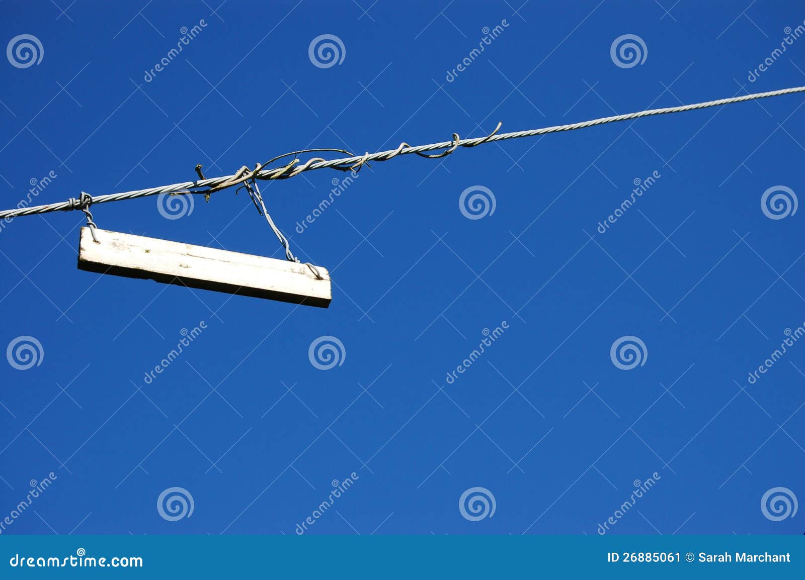 Plain White Sign Against a Blue Sky Stock Image - Image of blue, plain ...