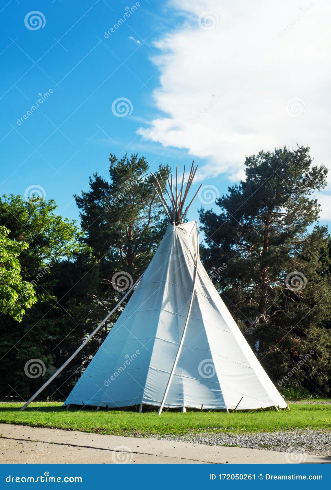 Plain White Teepee on Green Grass Stock Image - Image of tent, green ...