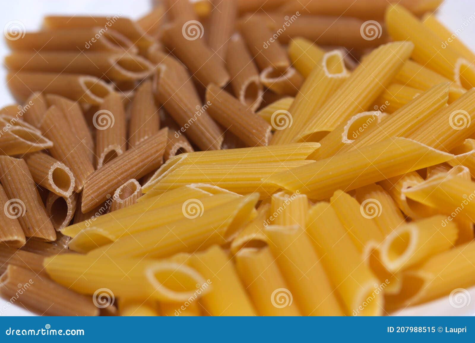 Plain and Whole Wheat Macaroni Stock Image - Image of carbohydrates ...