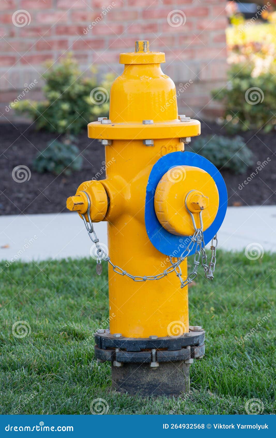 Plain Yellow Fire Hydrant in a Vertical Format with Grass Stock Photo ...