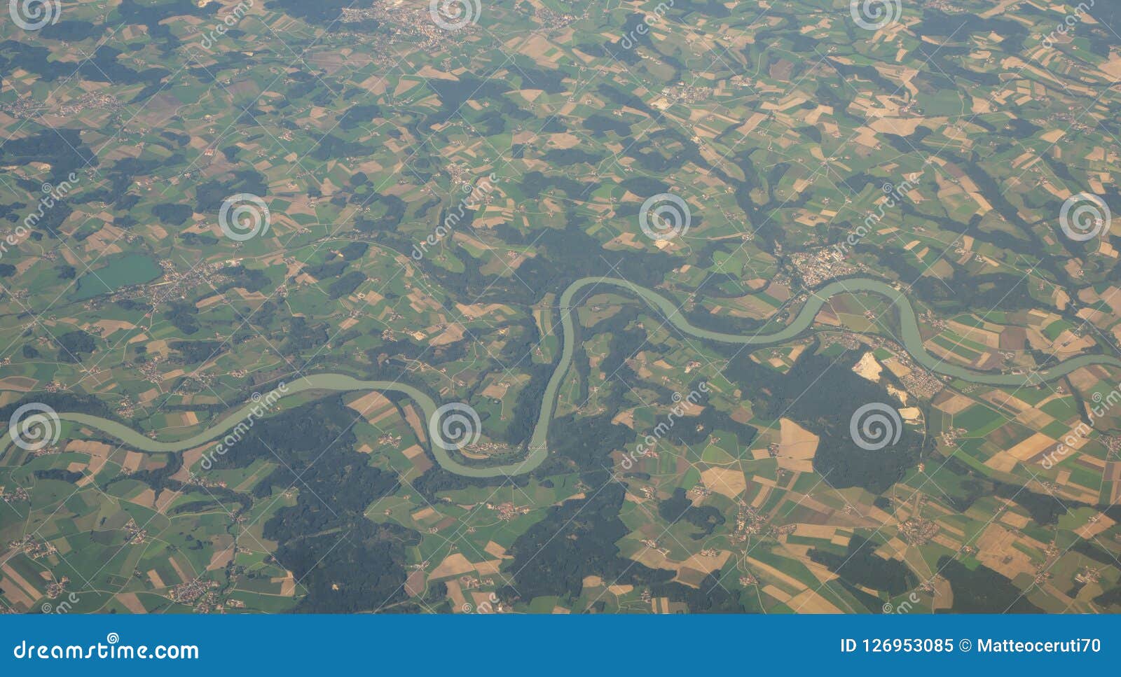 Plains and Fields of Eastern Europe from the Windows of the Airplane ...