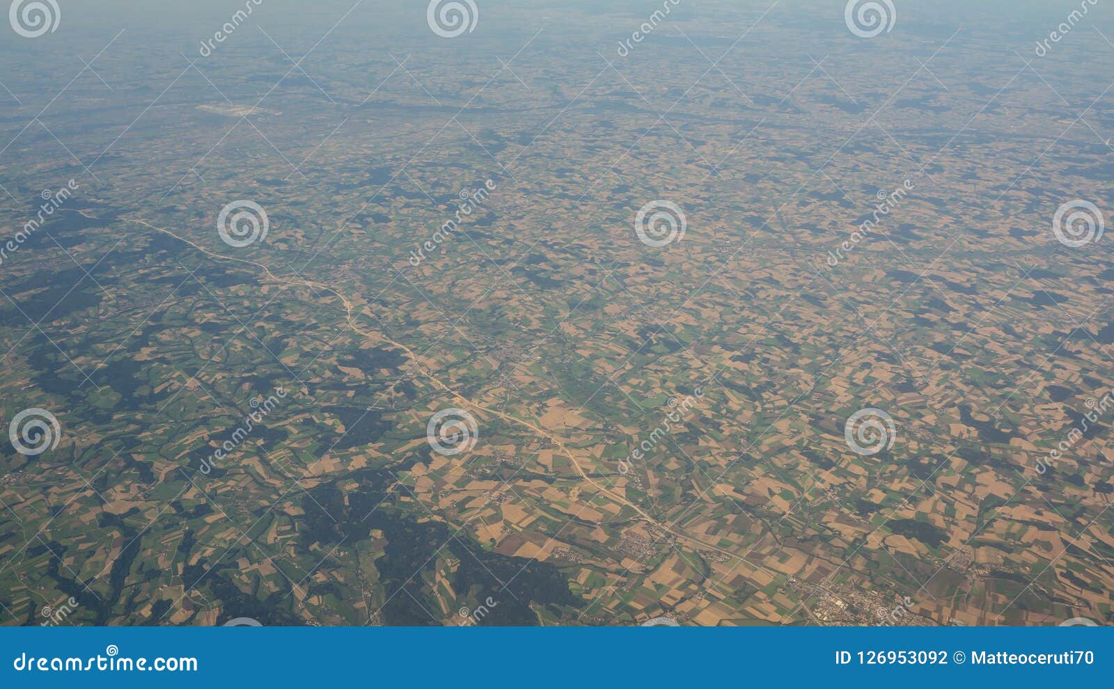 Plains and Fields of Eastern Europe from the Windows of the Airplane ...