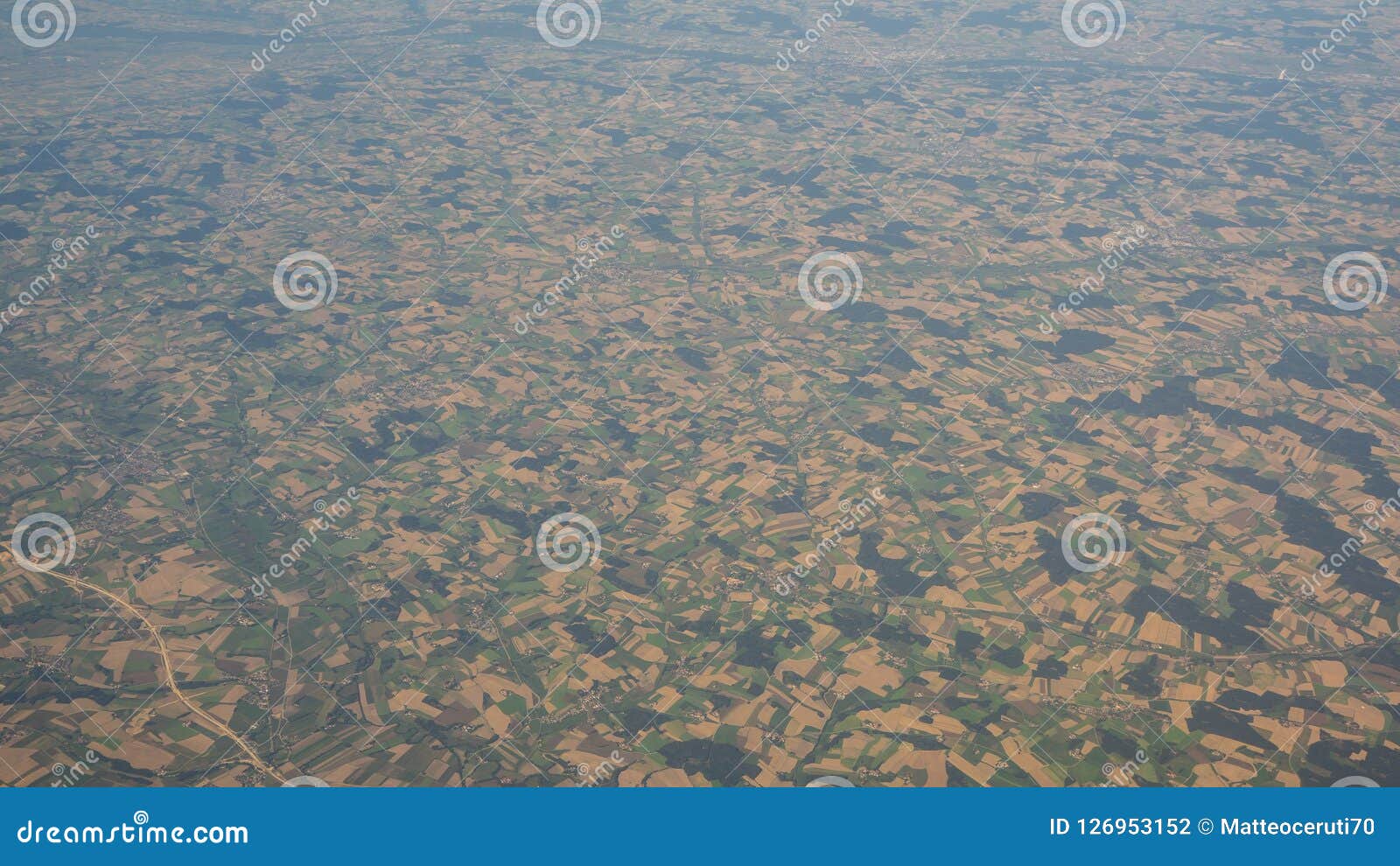 Plains and Fields of Eastern Europe from the Windows of the Airplane ...