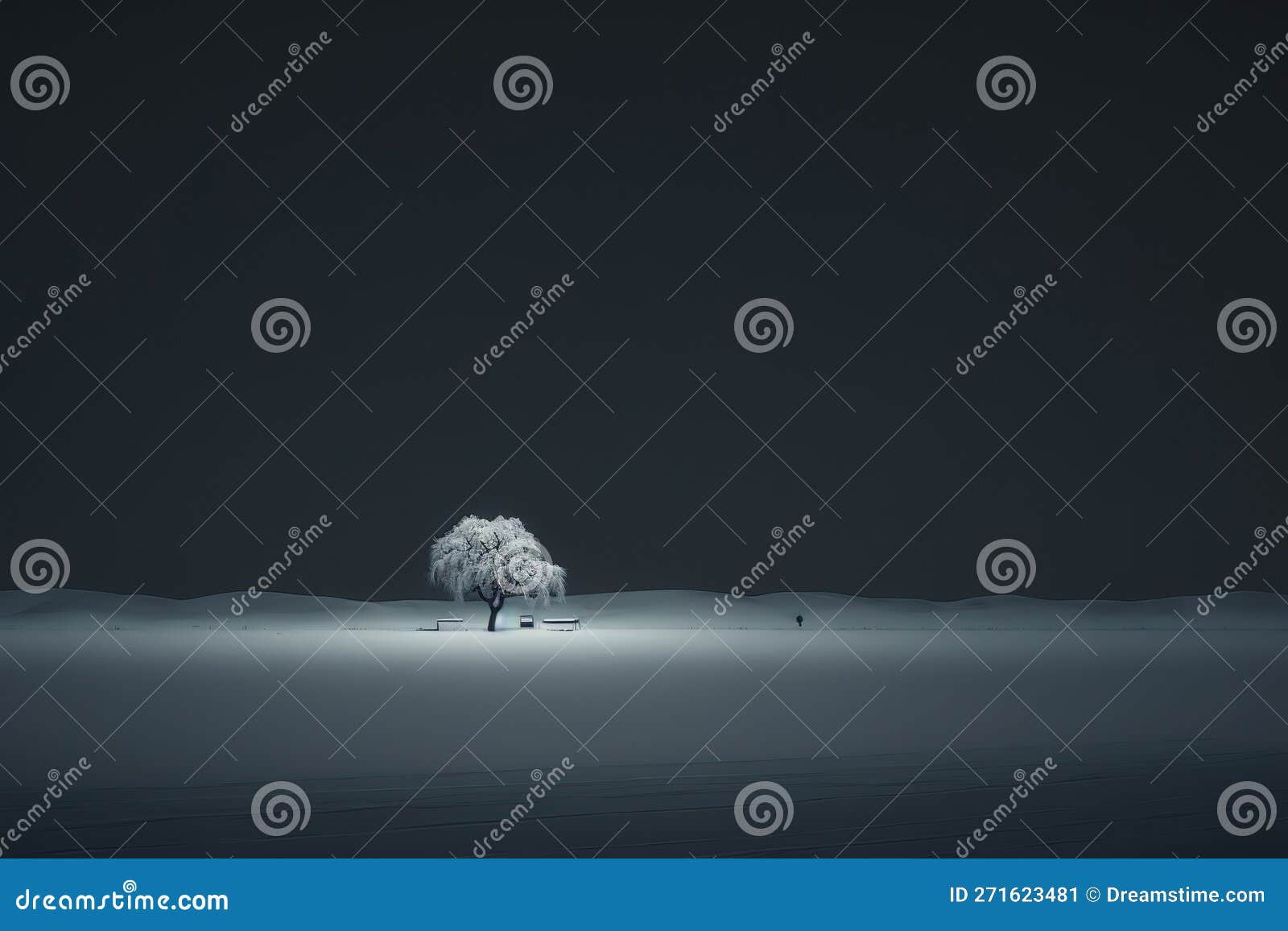 Plains Hype Minimalism at Cold and Calm Night Stock Illustration ...