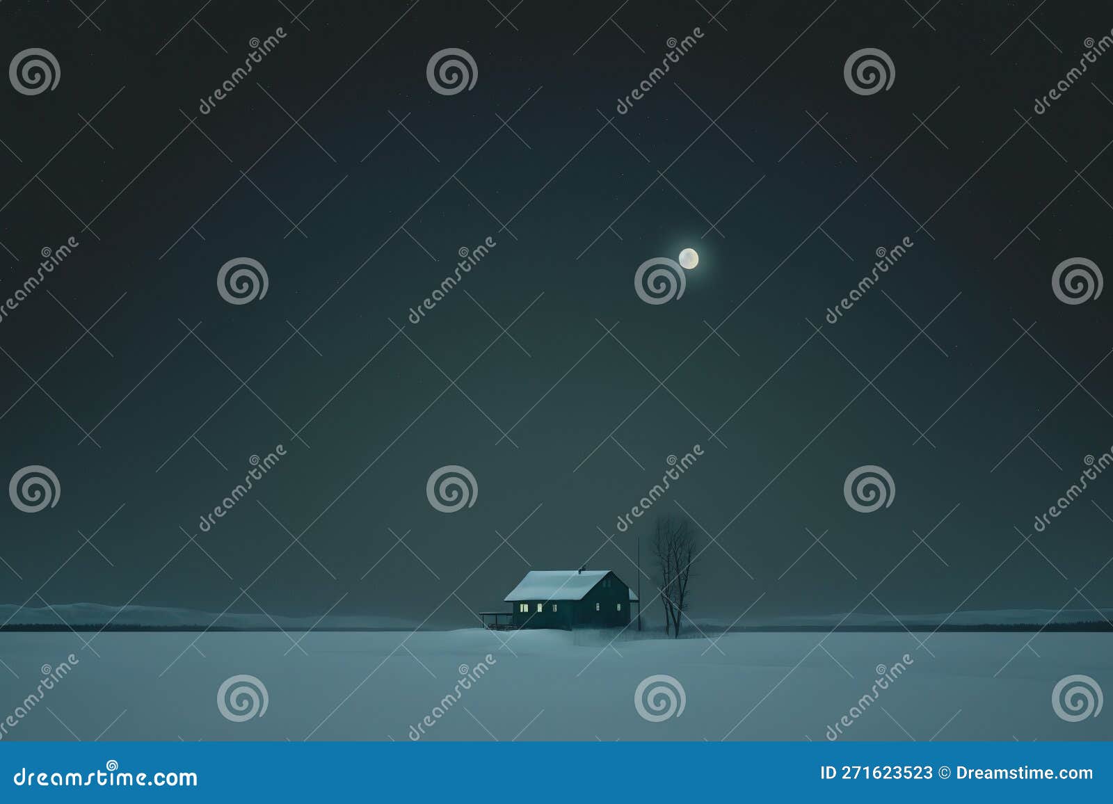 Plains Hype Minimalism at Cold and Calm Night Stock Illustration ...