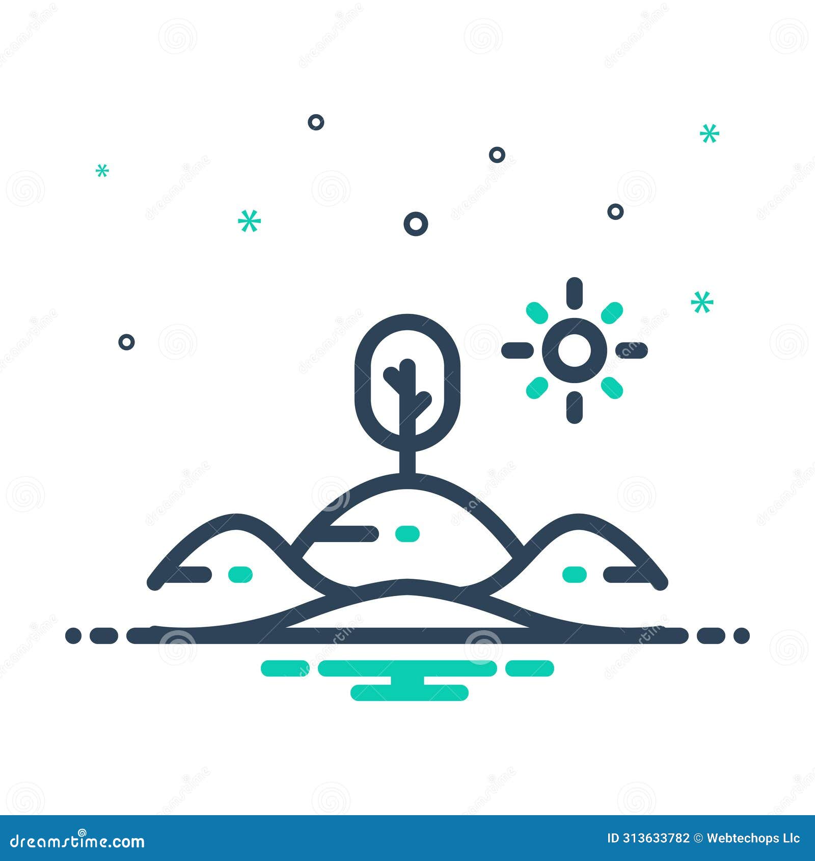 Mix Icon for Plains, Grassland and Landscape Stock Vector ...