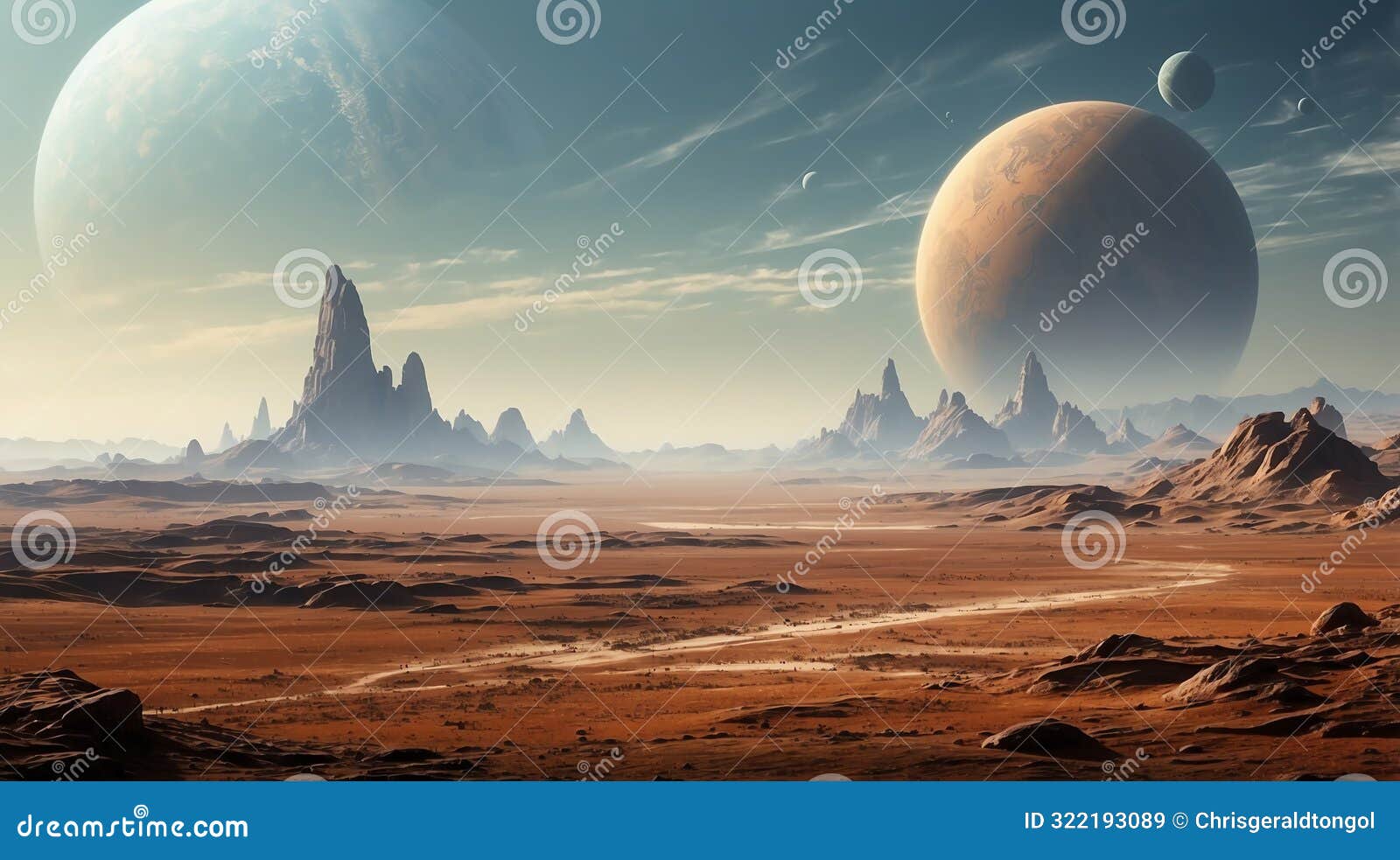 Plains Landscape on Unknown Alient Ai Generated Stock Illustration ...