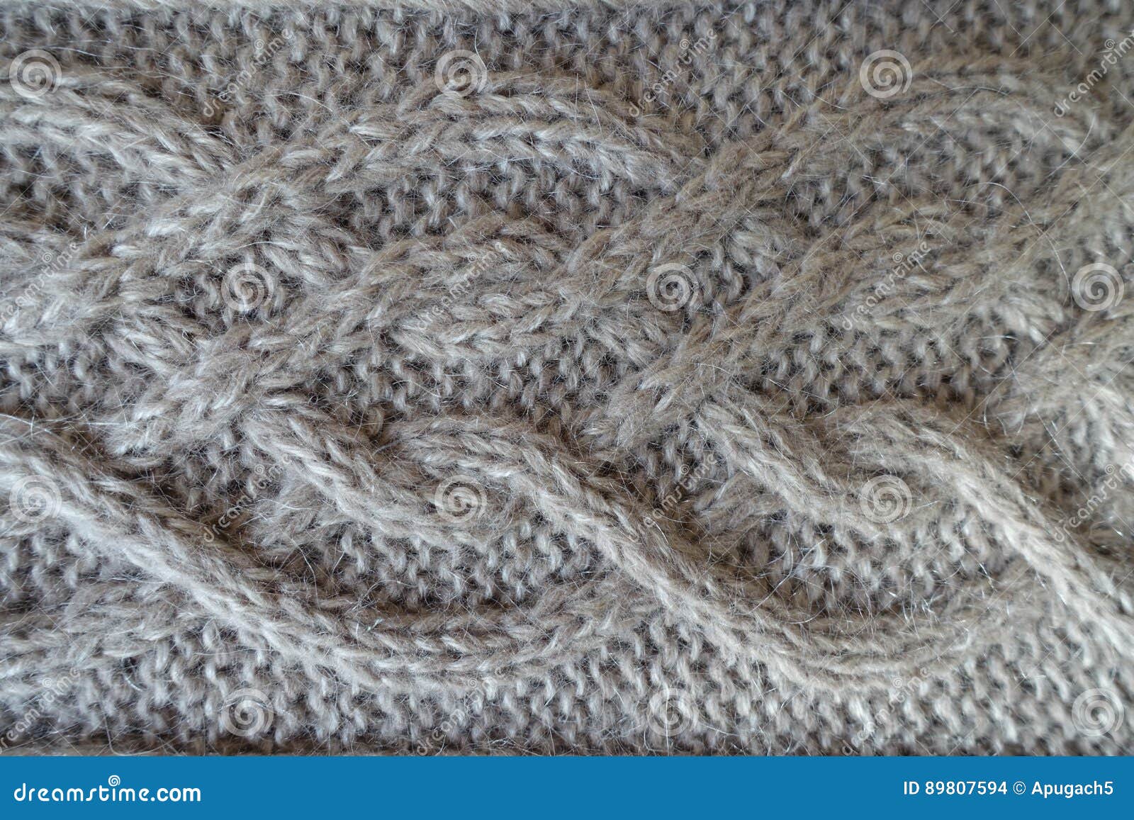 Plait Pattern on Grey Handmade Knit Fabric Stock Photo - Image of ...