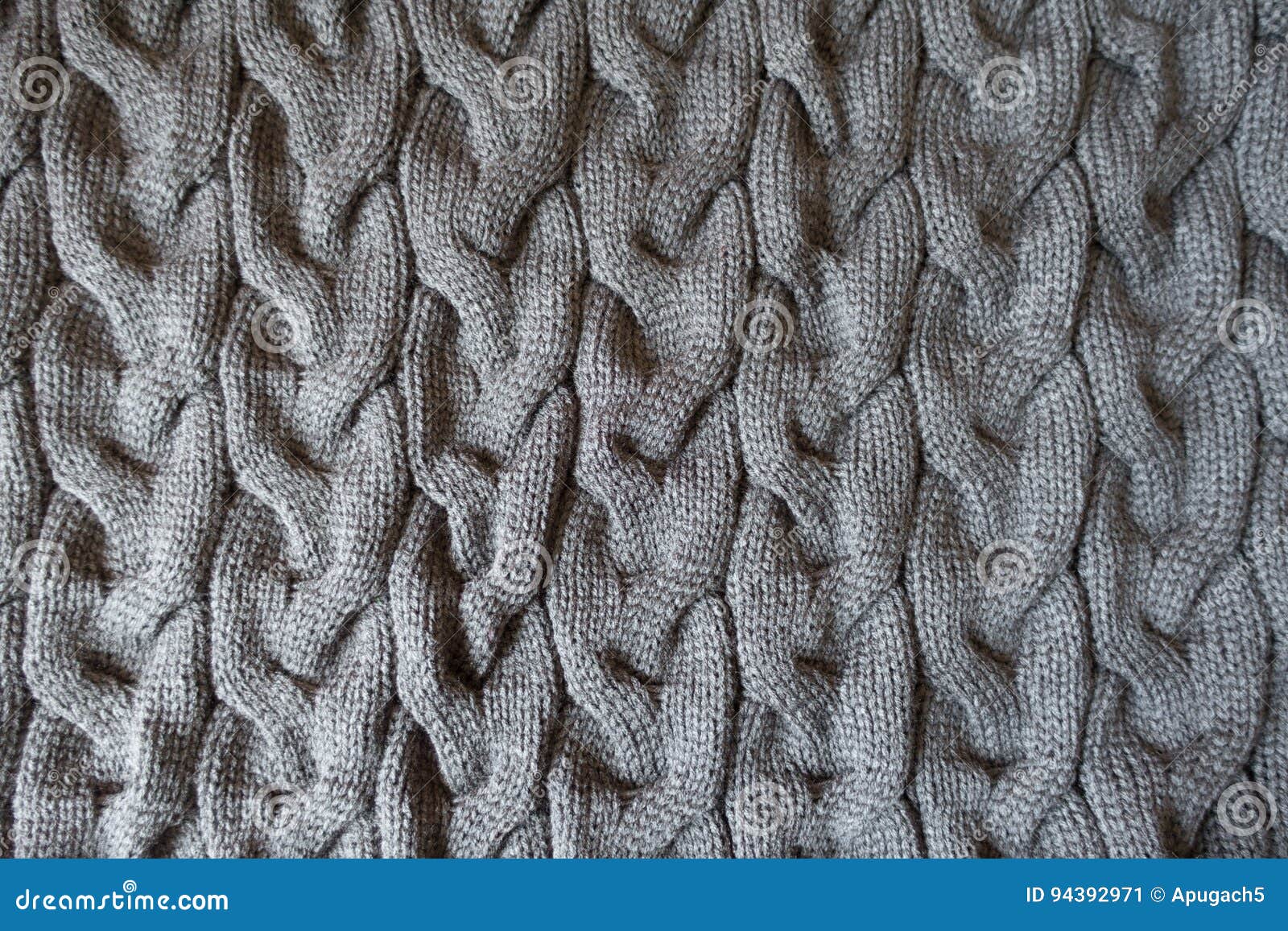 Plait Pattern on Grey Knit Fabric from Above Stock Image - Image of ...