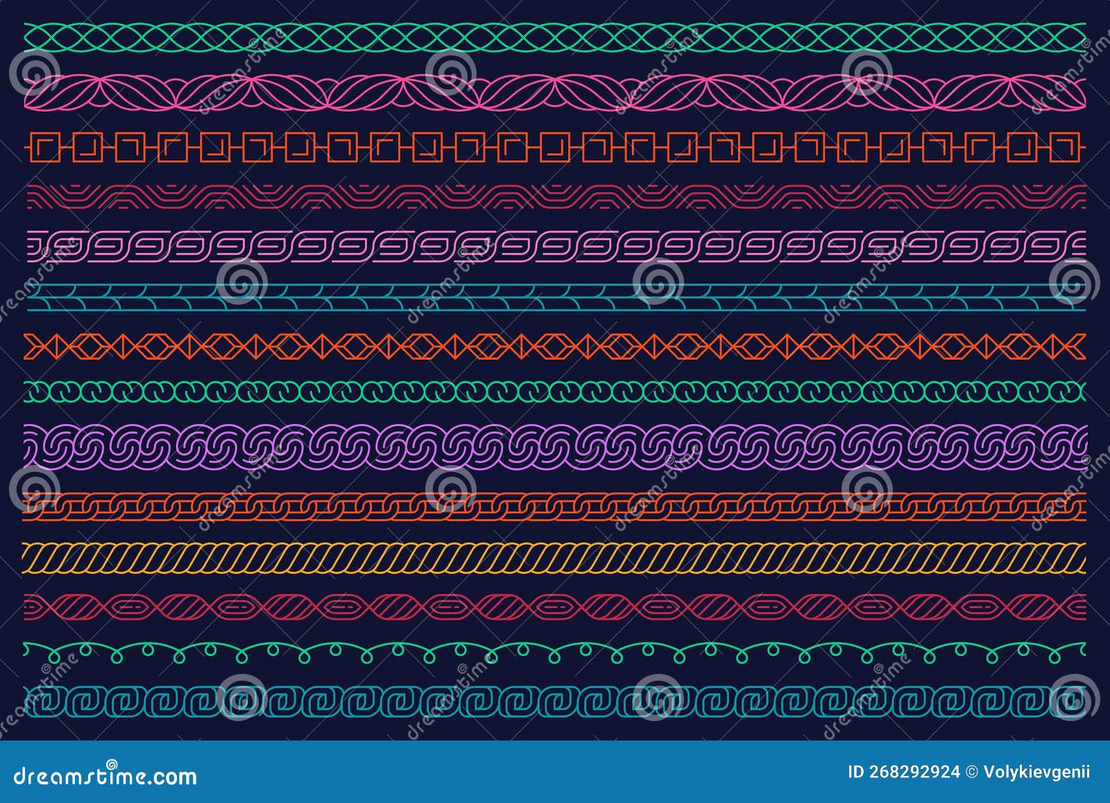 Braid Seamless Borders. Braided Nautical Plaits, Knotted Braids ...