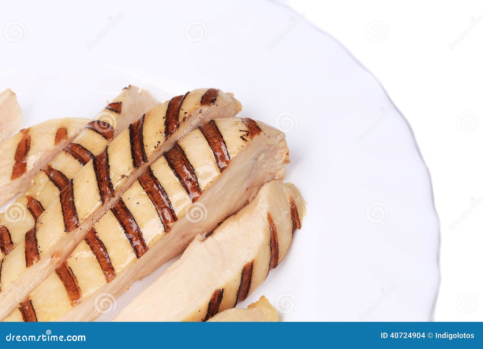 Plakken Van De Geroosterde Borst Van De Kip Stock Foto - Image of plaat ...