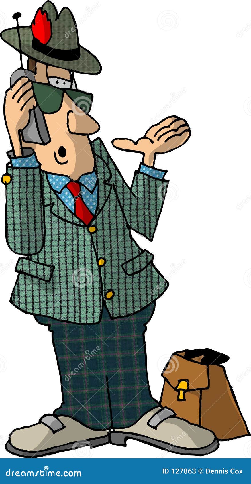 Plakkerige Verkoper stock illustratie. Illustration of bespreking - 127863