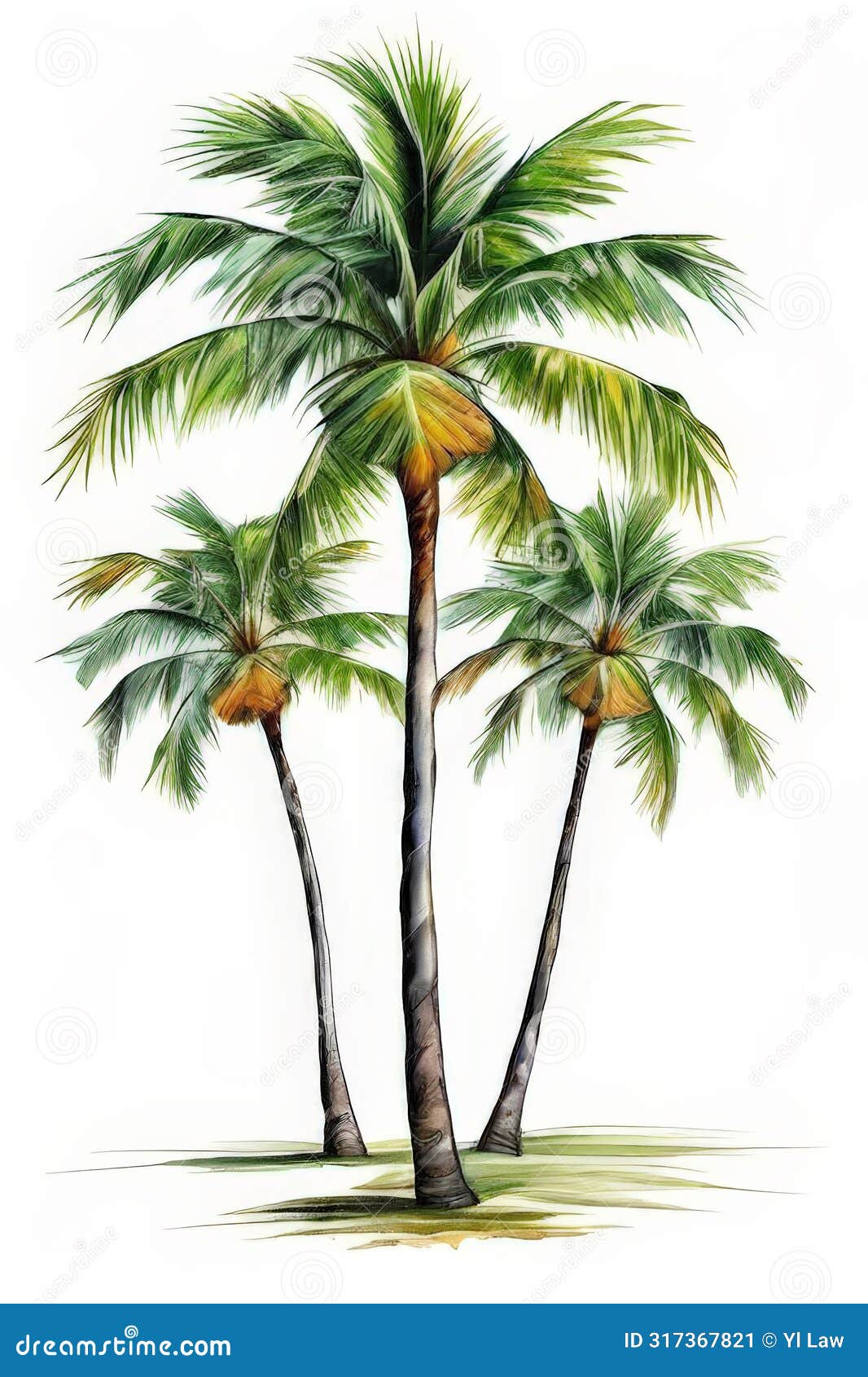 Plam tree. draw by ai editorial photo. Image of abstract - 317367821