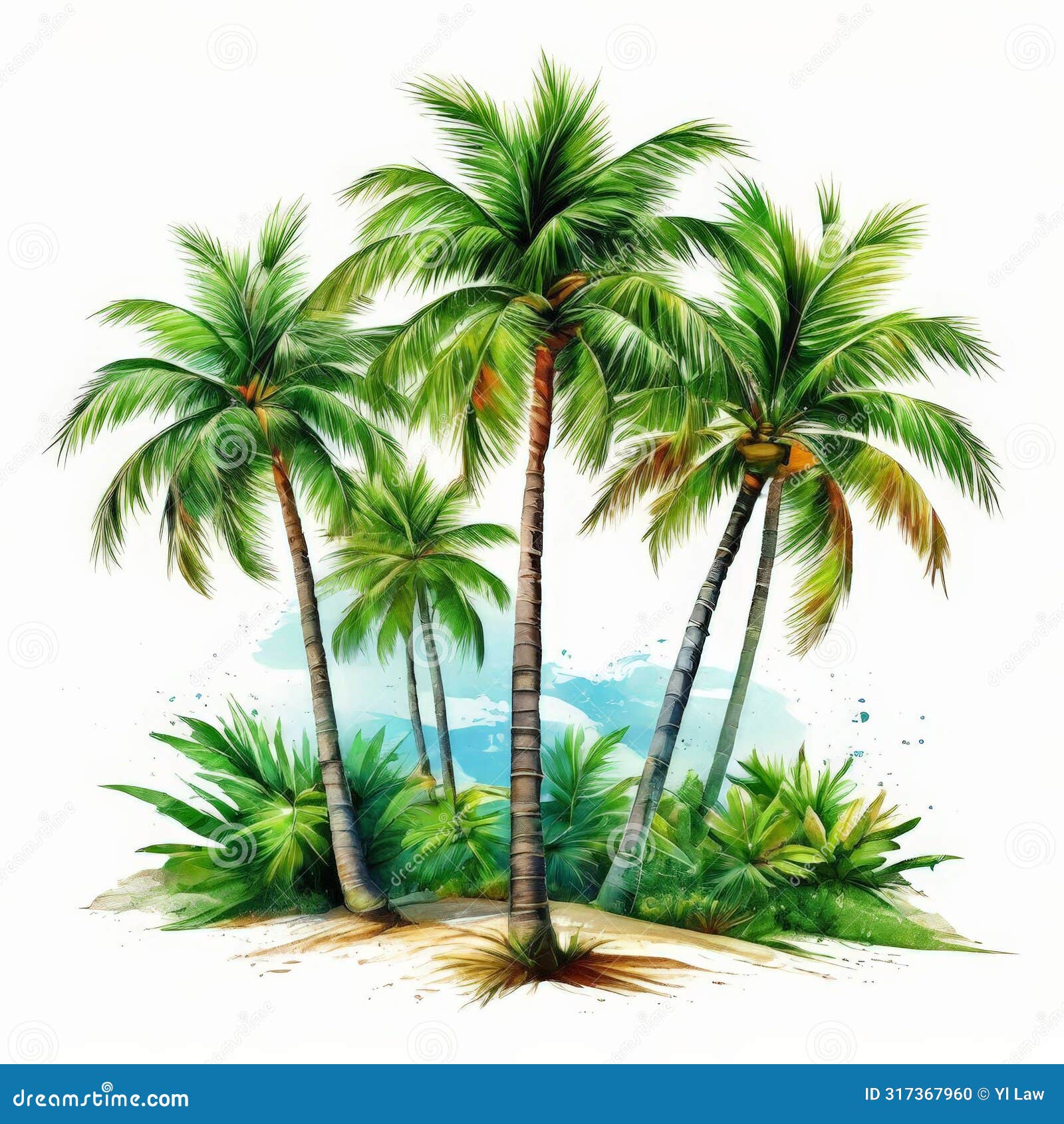 Plam tree. draw by ai editorial image. Image of leaf - 317367960