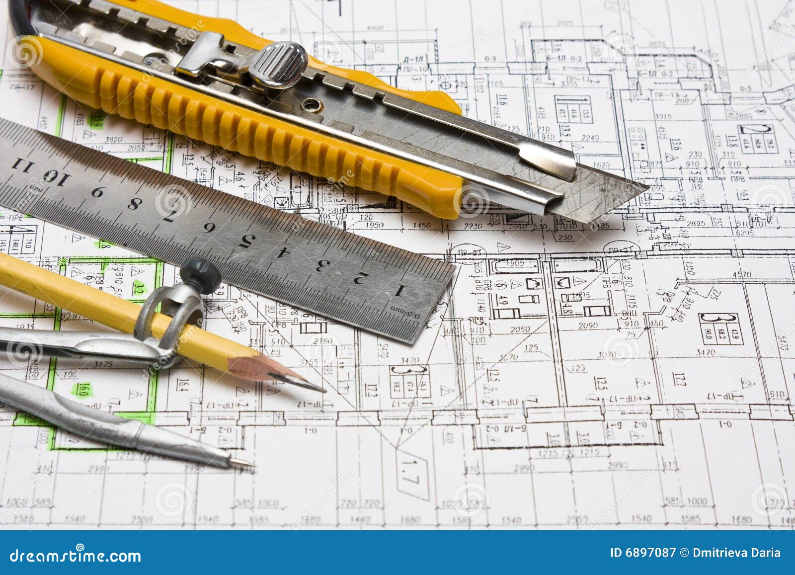Plan stock image. Image of print, house, measure, engineering - 6897087
