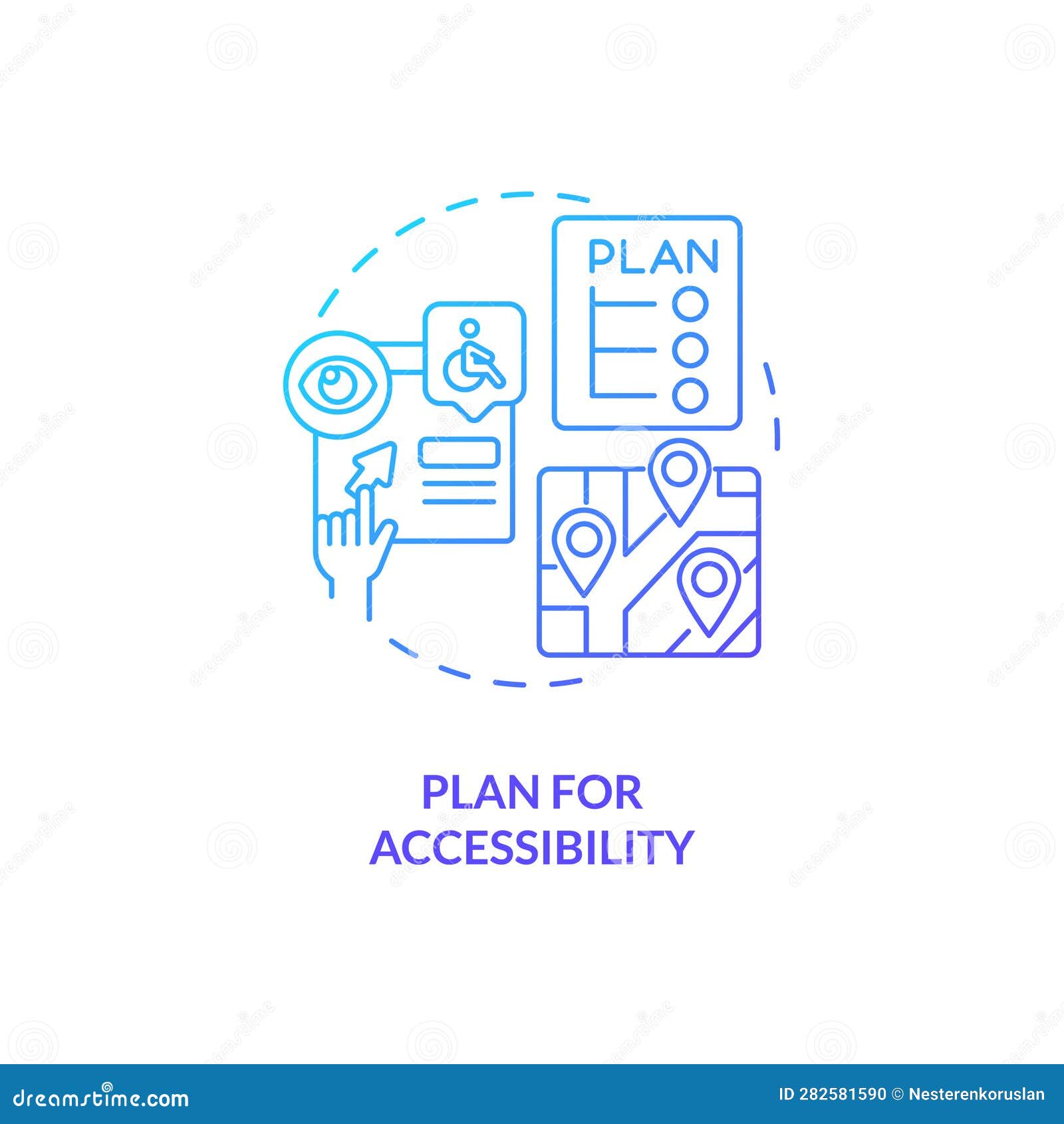 Plan for Accessibility Blue Gradient Concept Icon Stock Vector ...