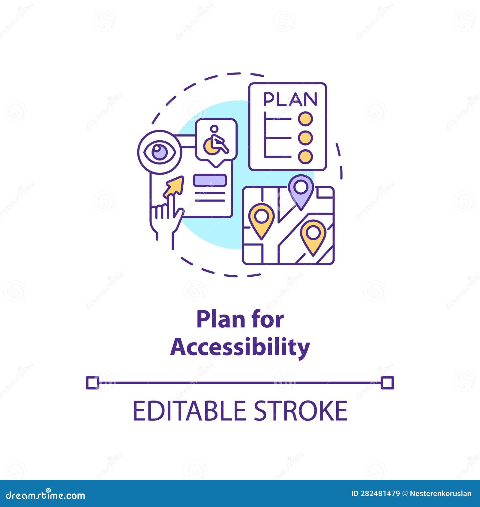 Plan for Accessibility Concept Icon Stock Vector - Illustration of ...