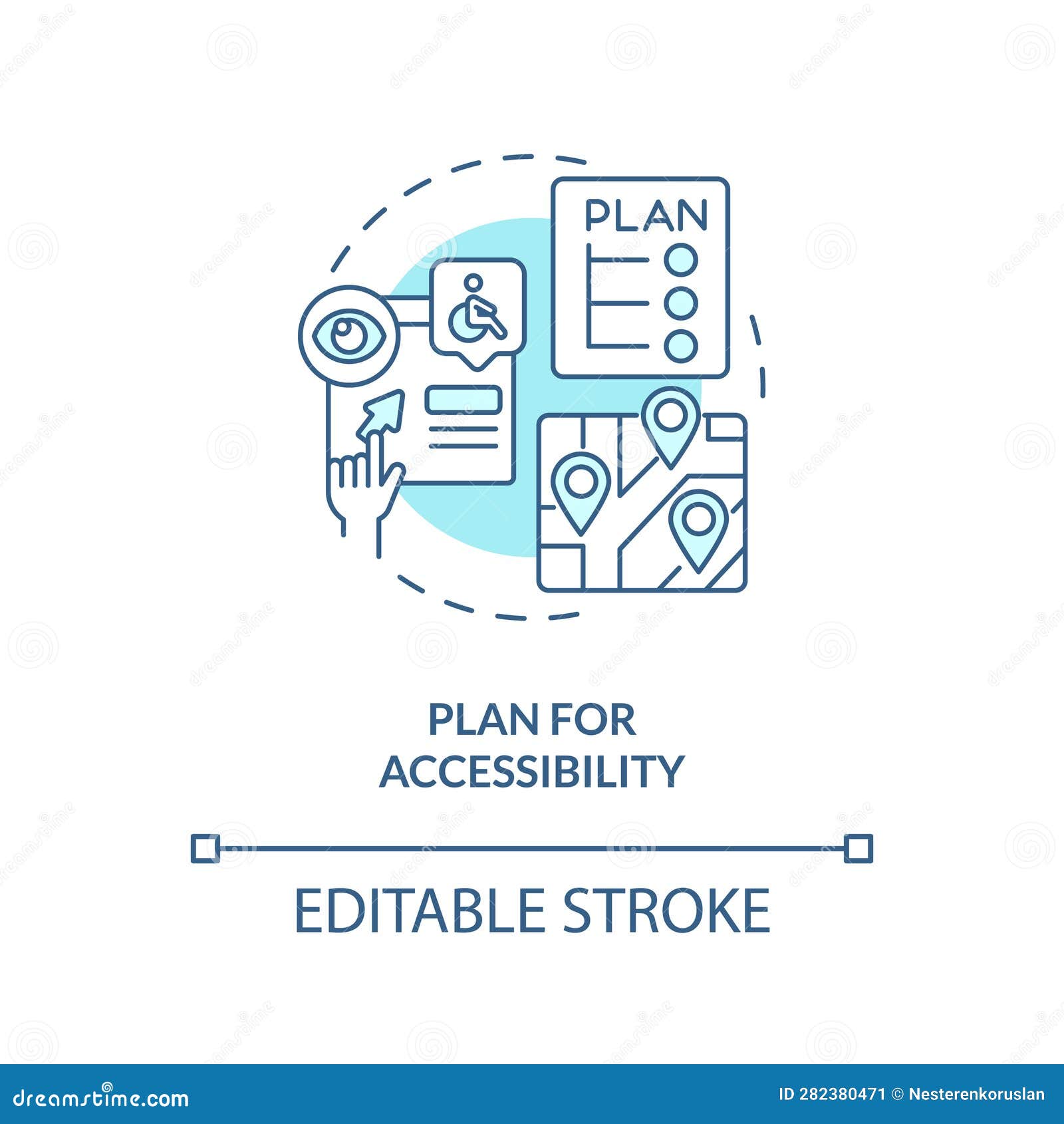 Plan for Accessibility Turquoise Concept Icon Stock Vector ...