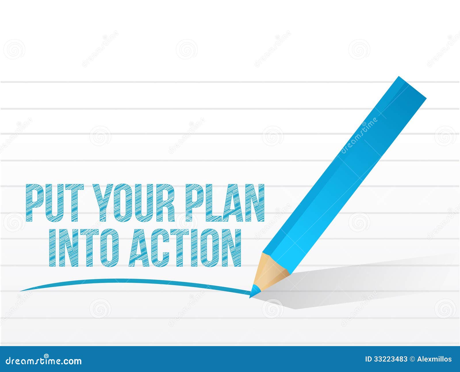 Plan into Action Written on a White Paper. Stock Illustration ...