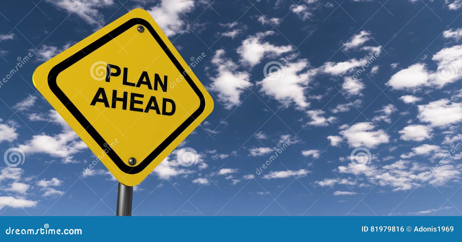 Plan ahead road sign stock illustration. Illustration of shaped - 81979816