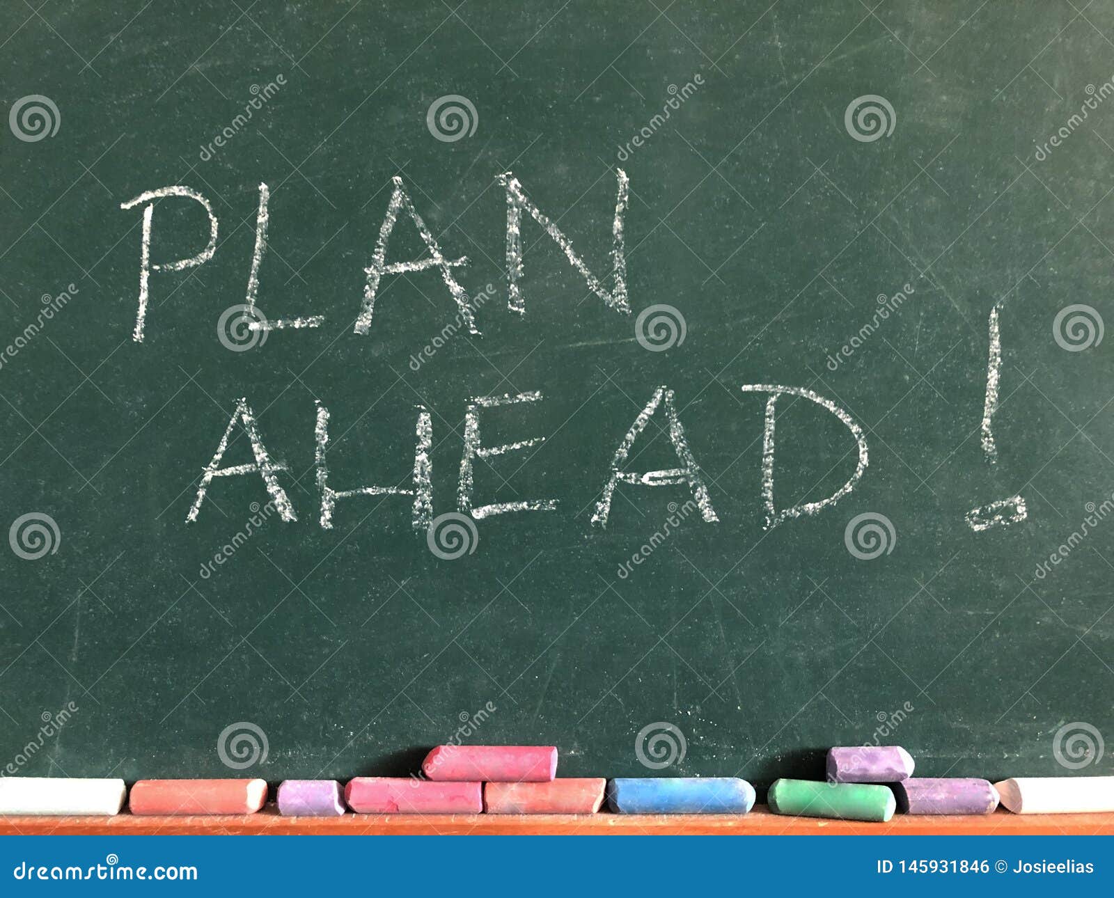Plan Ahead! Written on a Chalkboard Stock Photo - Image of answer ...