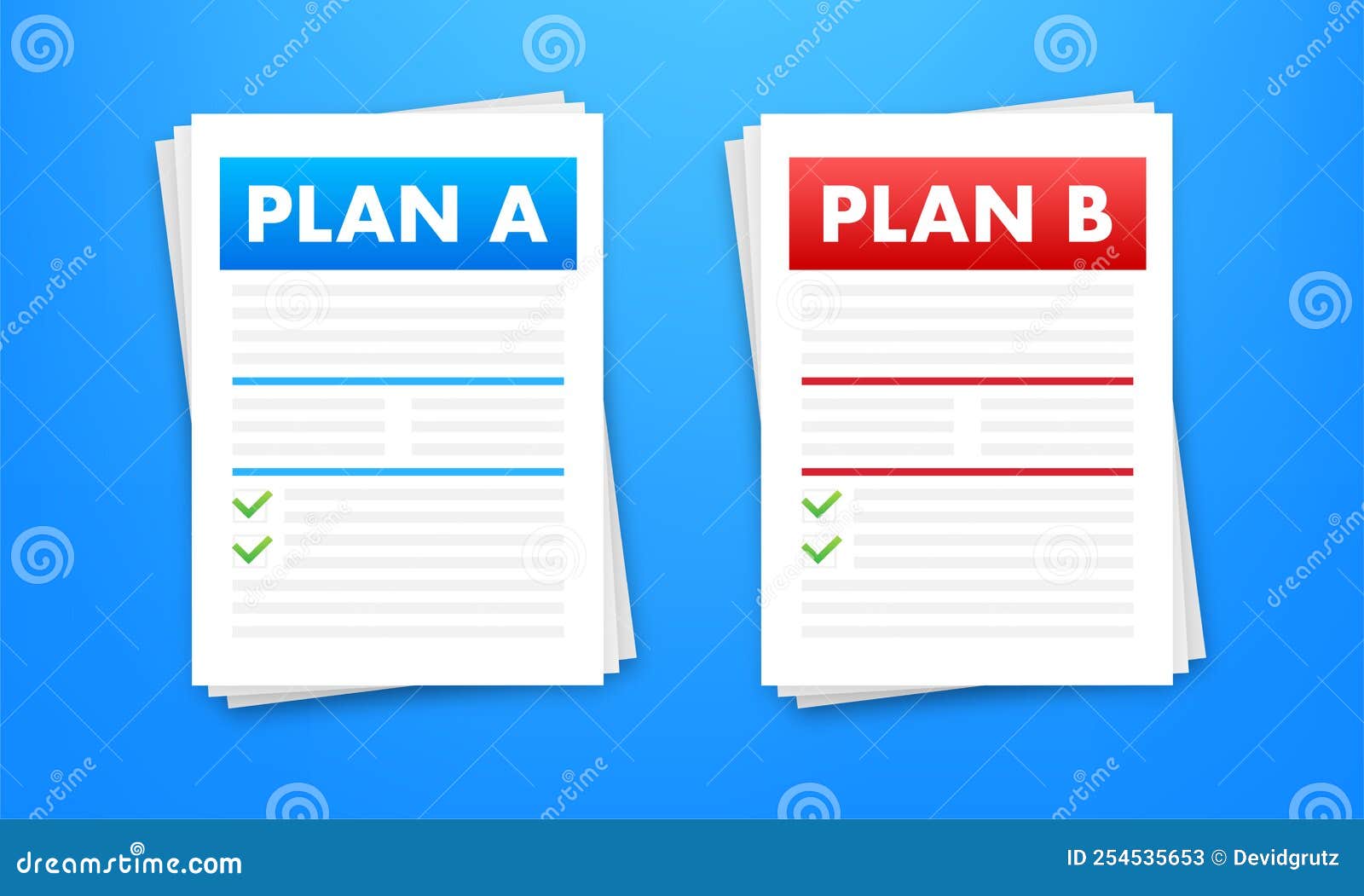 Plan a and B. Alternative Idea. Business Strategy. Vector Stock ...