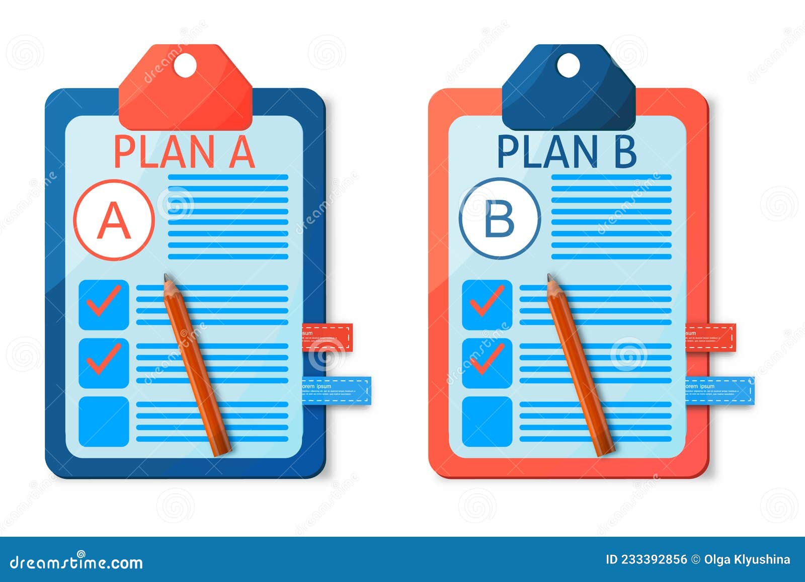 Plan a and Plan B Illustration with Clipboard Stock Vector ...
