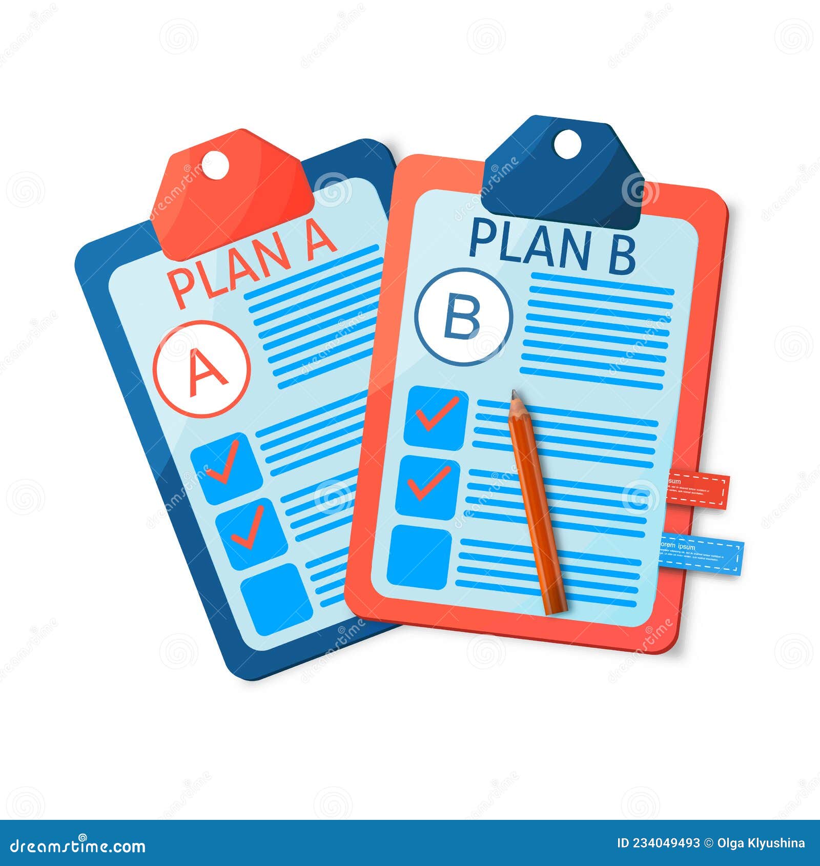 Plan a and Plan B Illustration with Clipboard Stock Vector ...