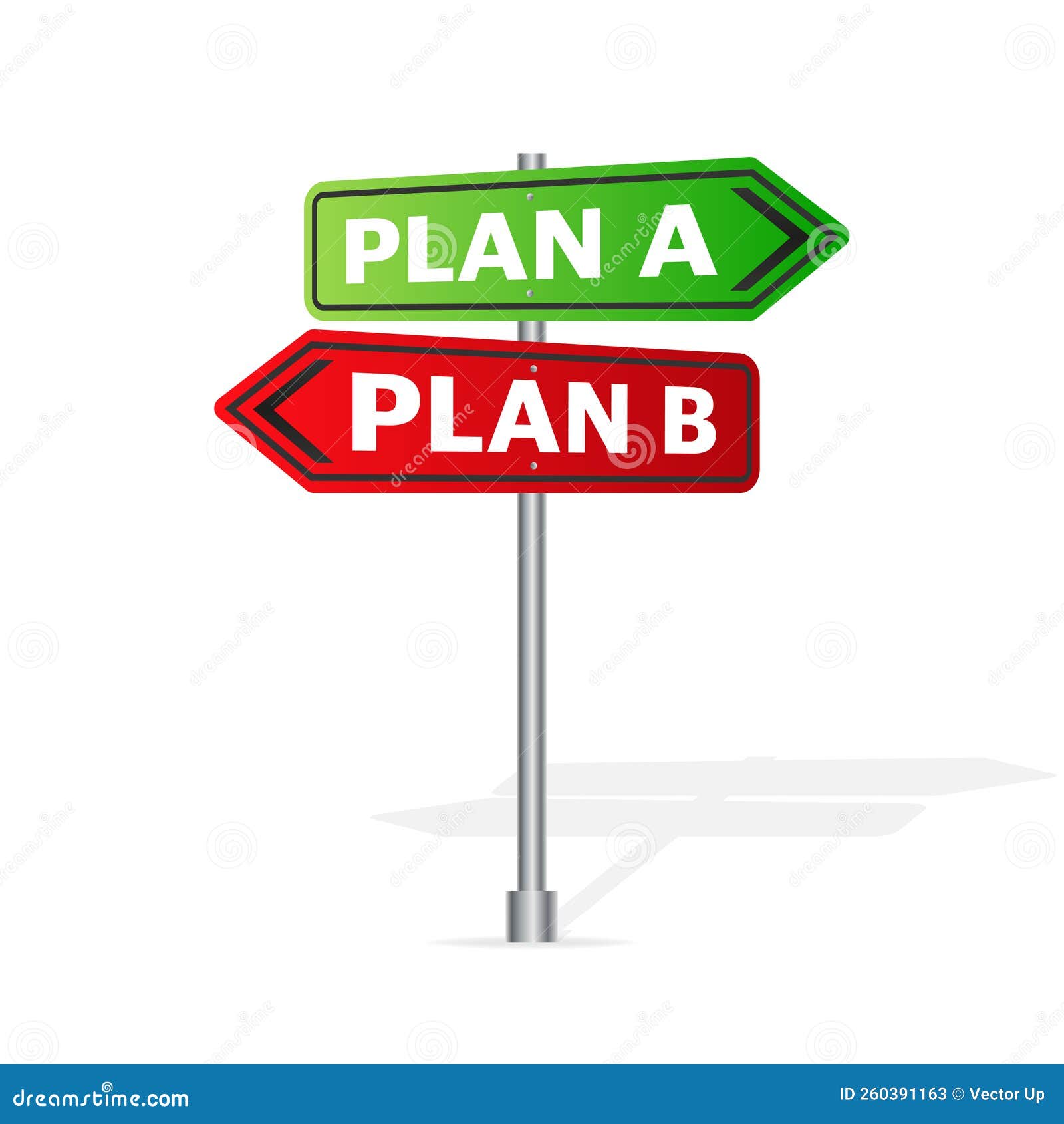 Plan B Red Color and Plan a Green Color on Door Sign. Stock Vector ...