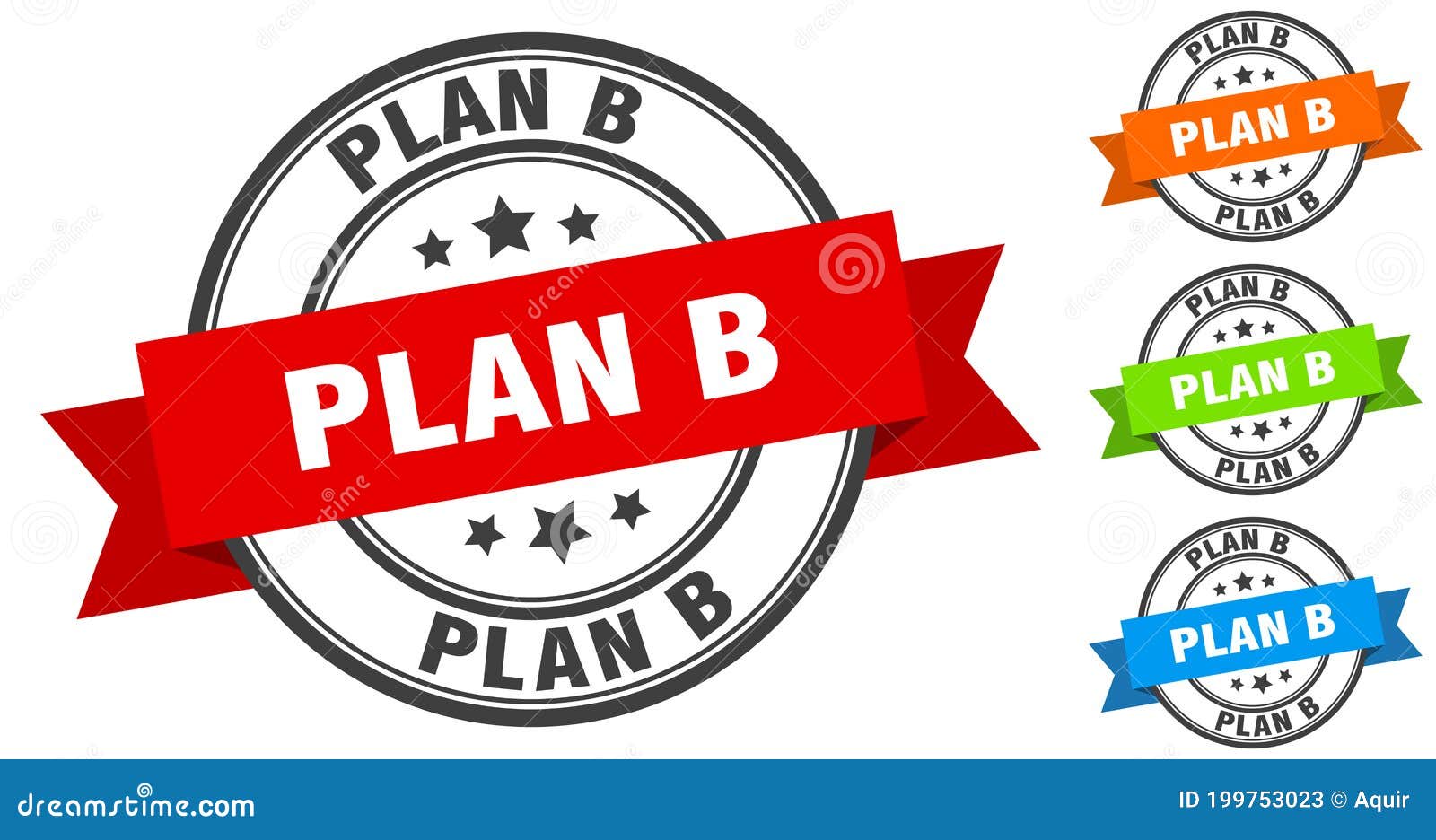 Plan B Stamp. Round Band Sign Set. Label Stock Vector - Illustration of ...