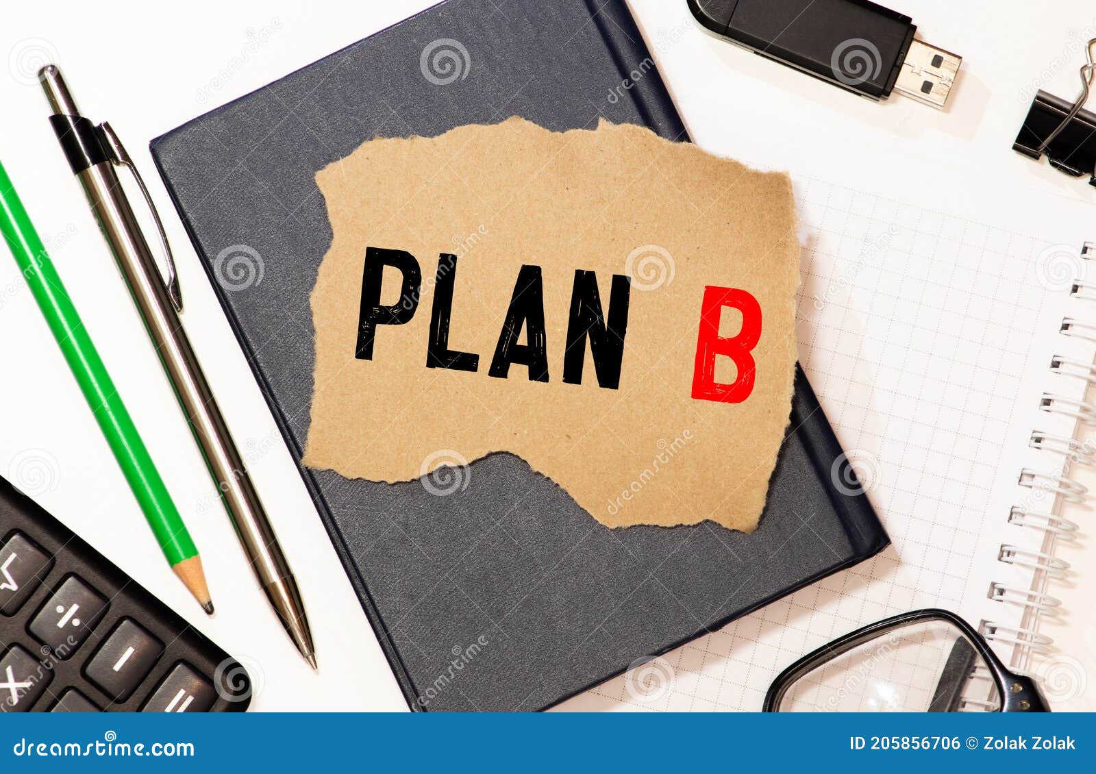 Plan B Torn Paper. Brown Package Paper Torn To Reveal the Text Plan B ...