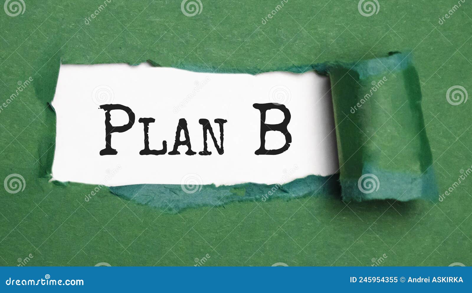 Plan B Torn Paper. Brown Package Paper Torn To Reveal the Text Plan B ...
