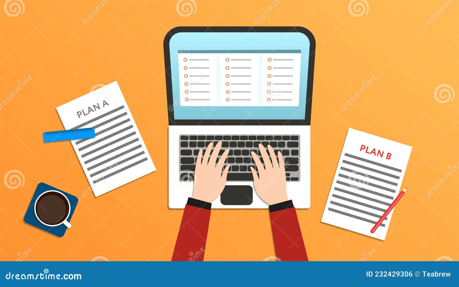 Plan B. Vector Illustration in Flat Design. Stock Vector - Illustration ...