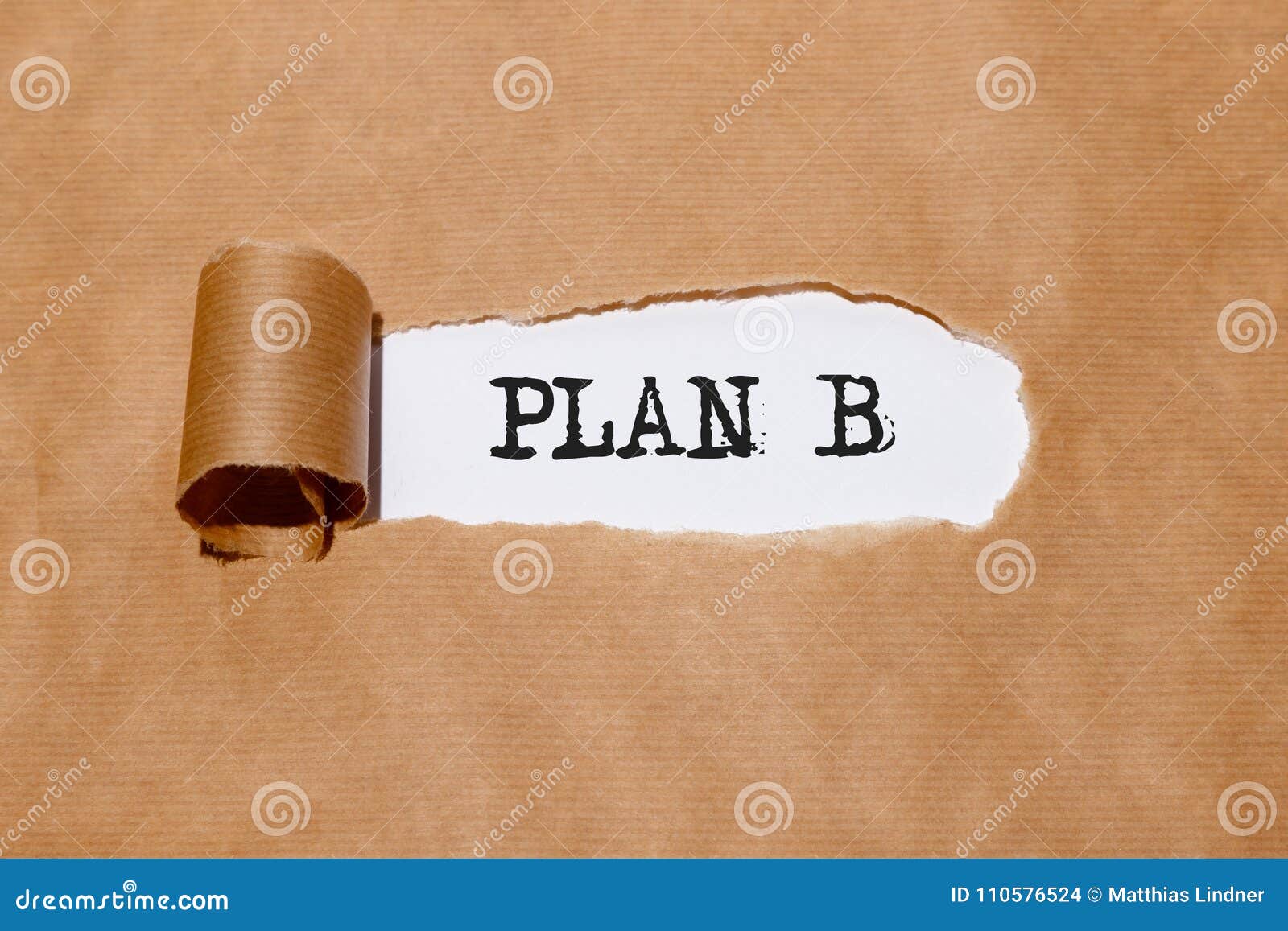 `Plan B` Written by Typewriter Behind Torn Paper Stock Photo - Image of ...